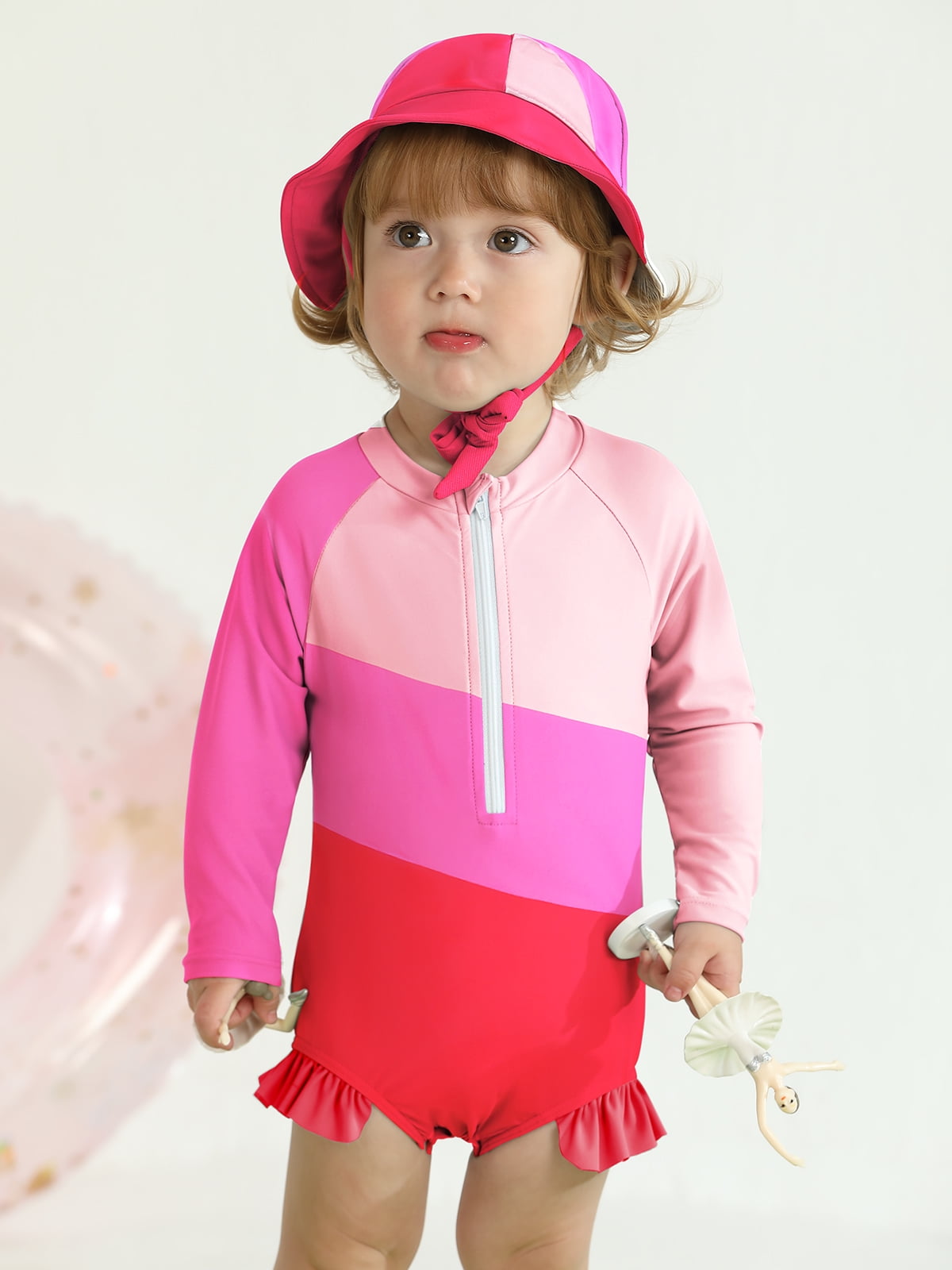 BULLPIANO Infant Baby Girl One Piece Swimsuit Long Sleeve Jumpsuit ...