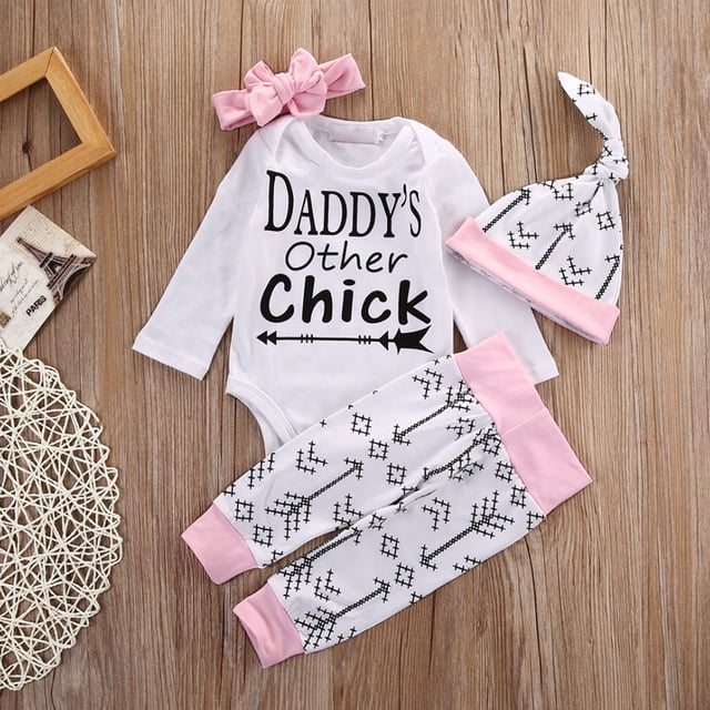 BULLPIANO Newborn Cute Fashion Infant Girl Romper, Pants, Headband, Hat ...