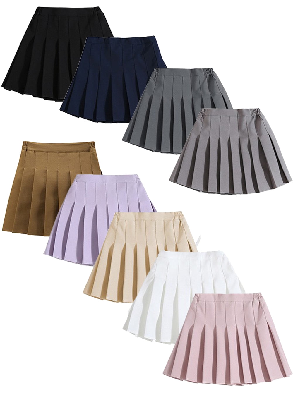 BULLPIANO Kids Girls A-Line Pleated Skirt Little Girls Solid Sport ...