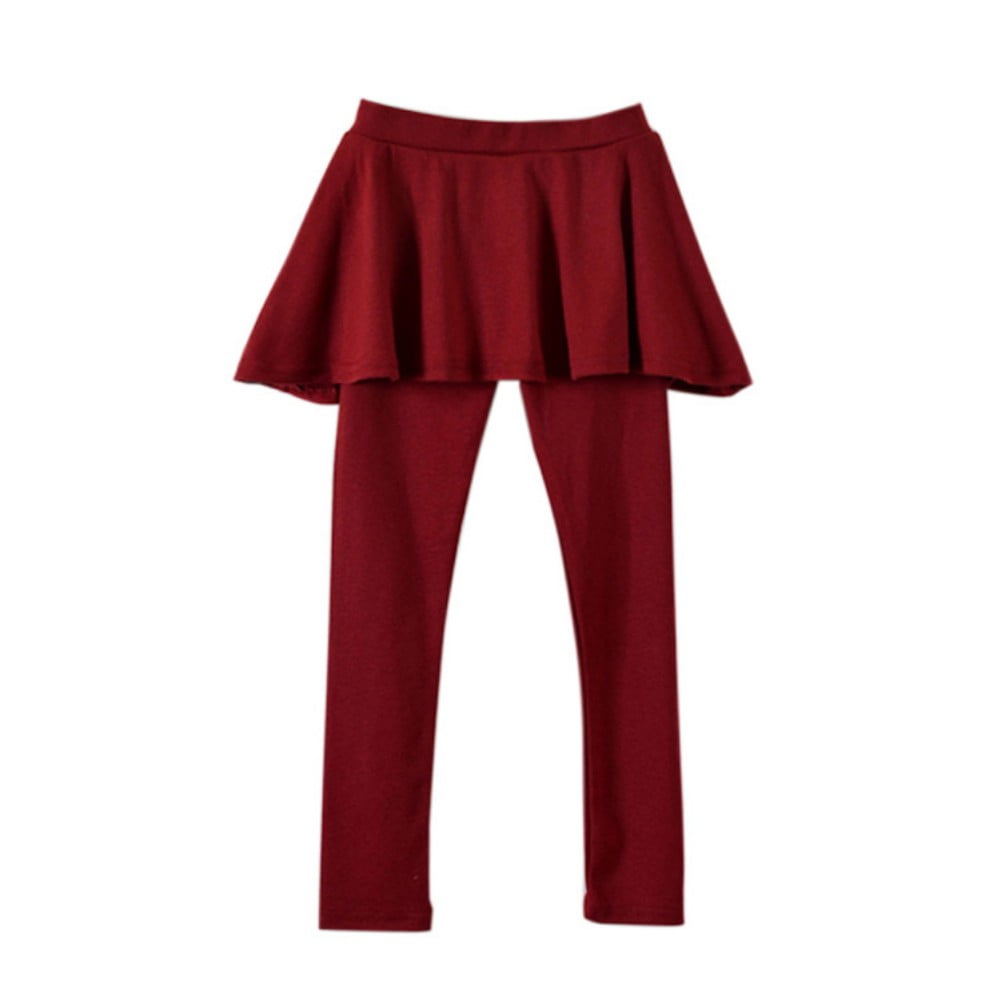 BULLPIANO Little Girls Leggings Pants with Tutu Skirts Kids Culottes ...