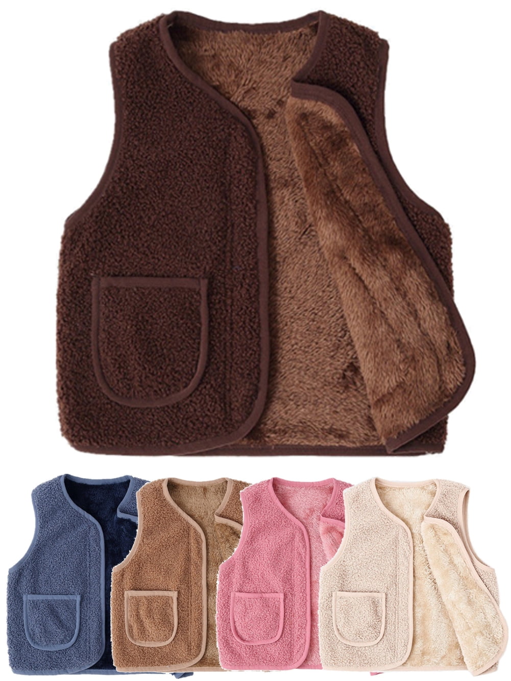 BULLPIANO Little and Big Kids Boy Girl Vest Winter Warm Fleece ...