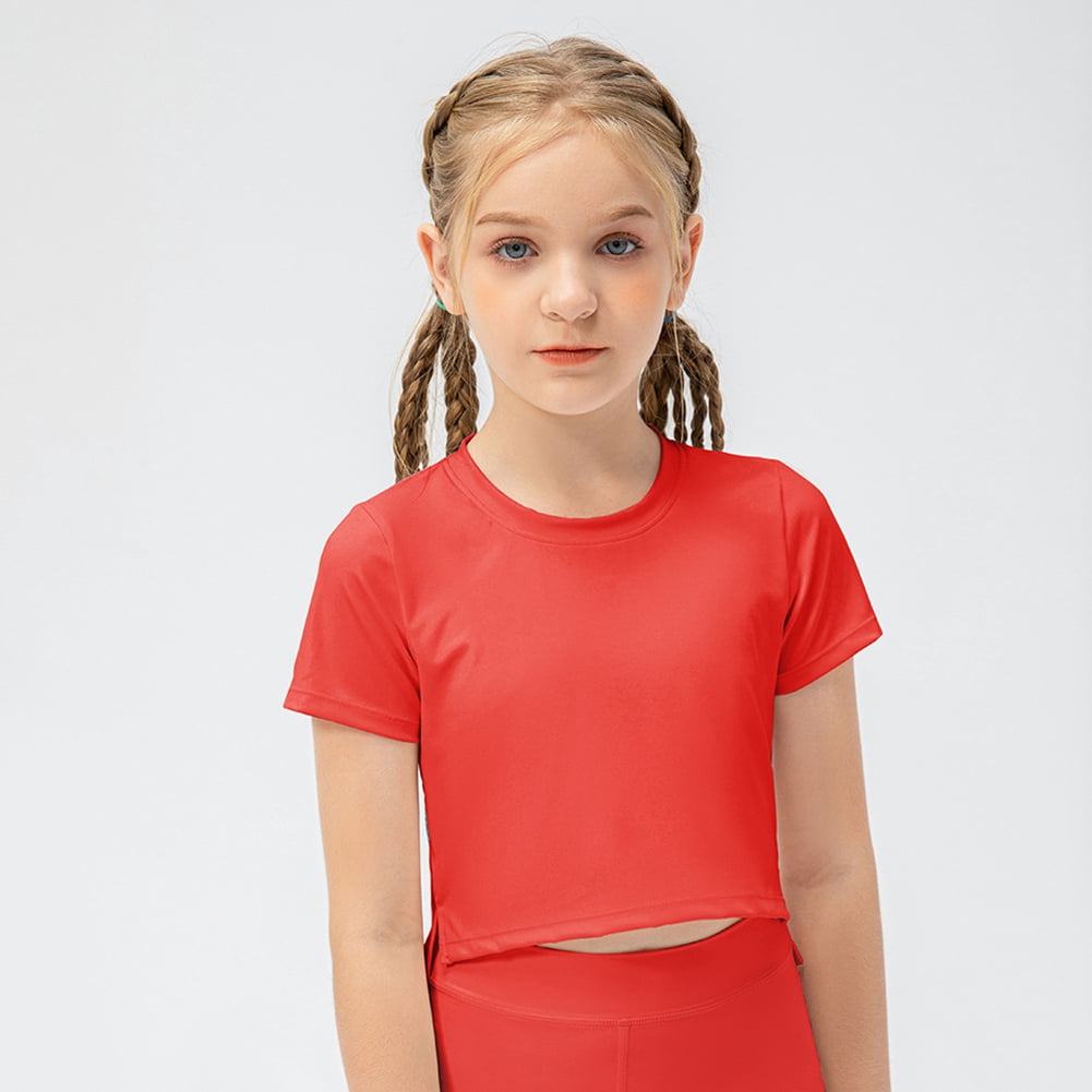BULLPIANO Teen Girls Athletic Shirts Short Sleeve Crewneck T-shirts ...