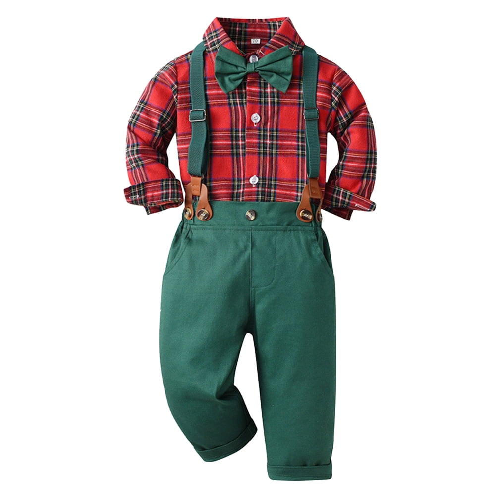 BULLPIANO Toddler Baby Boy Outfits Suits Kids Dress Shirt with Bowtie ...