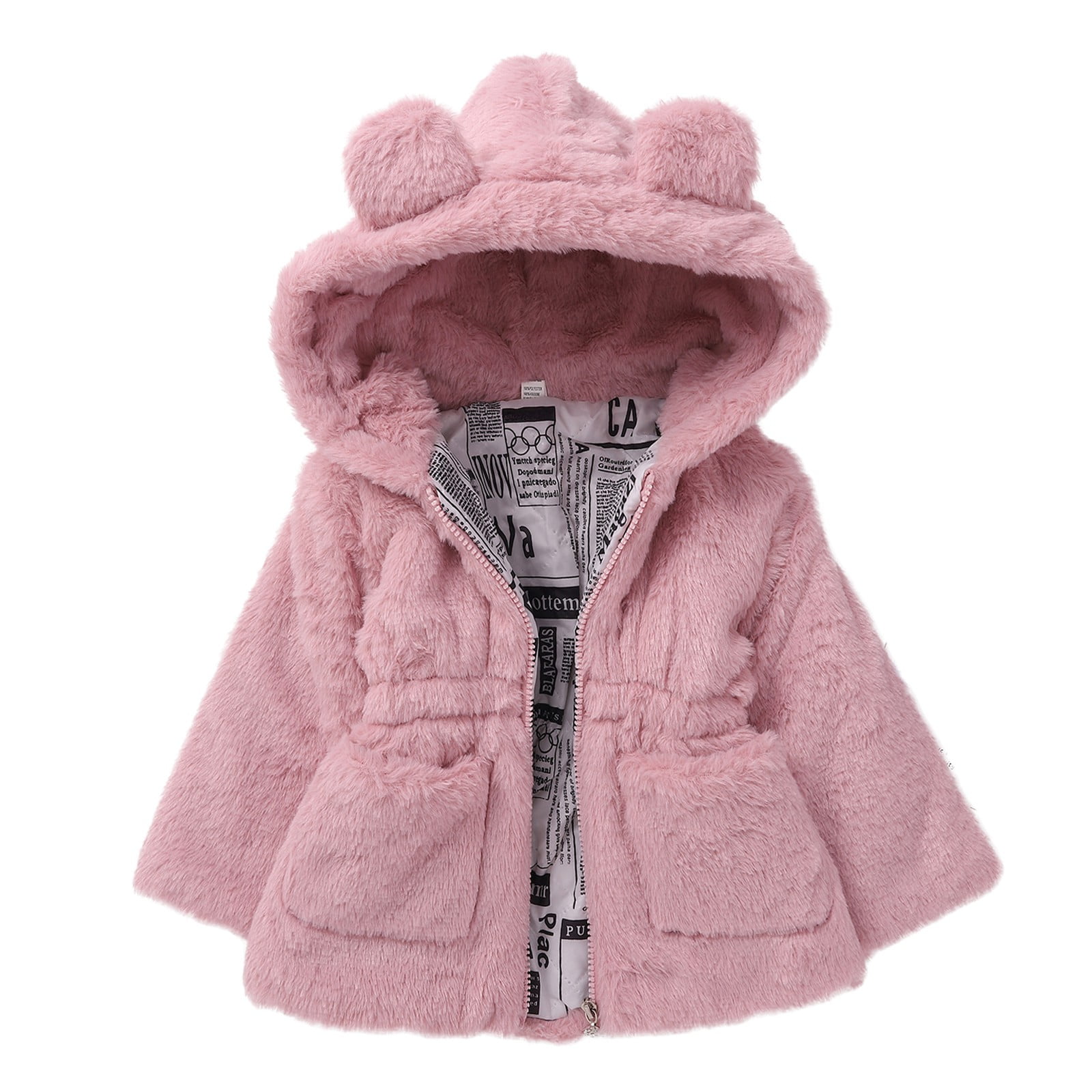 BULLPIANO Toddler Girls Winter Fleece Coats Jacket Kids Thicken Hooded Faux Jacket Baby Warm ...
