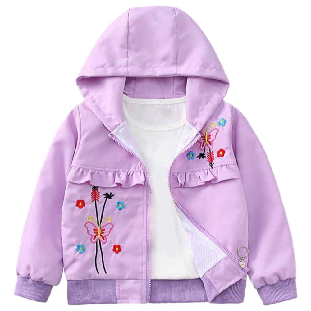 BULLPIANO Toddler Girls Hooded Jacket Lightweight Kids Coats ...
