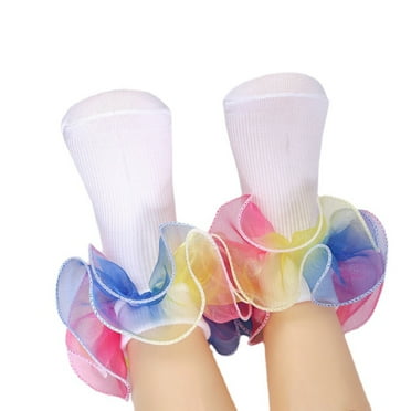 Jefferies Socks Girls TuTu Ruffle Frilly Princess Lace Trim Turn Cuff ...
