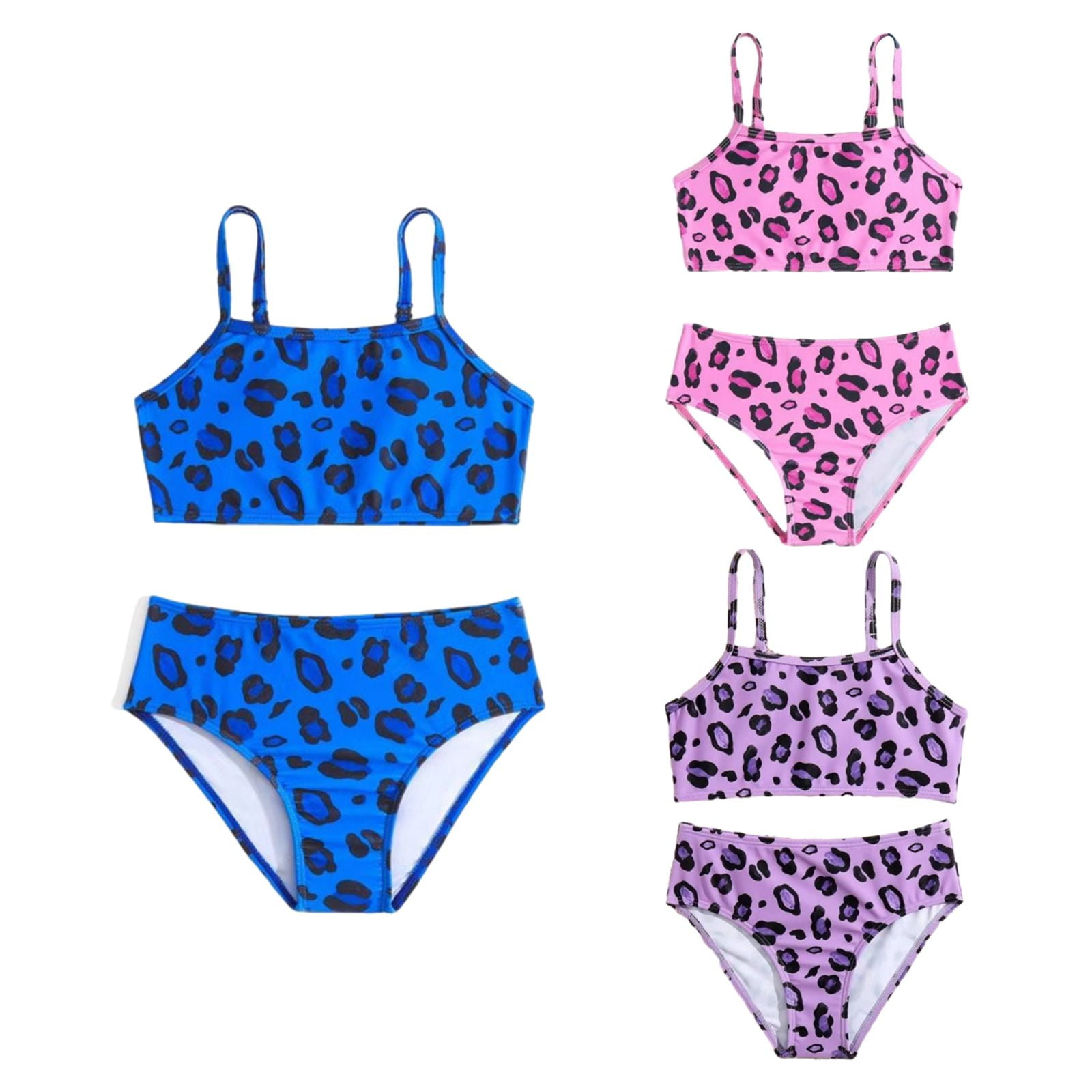 BULLPIANO Toddler Girls Two Piece Swimsuit Leopard Print Flounce Bikini ...