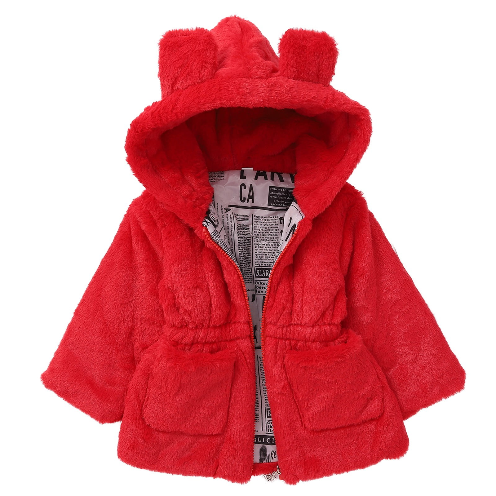 BULLPIANO Toddler Girls Winter Fleece Coats Jacket Kids Thicken Hooded Faux Jacket Baby Warm ...