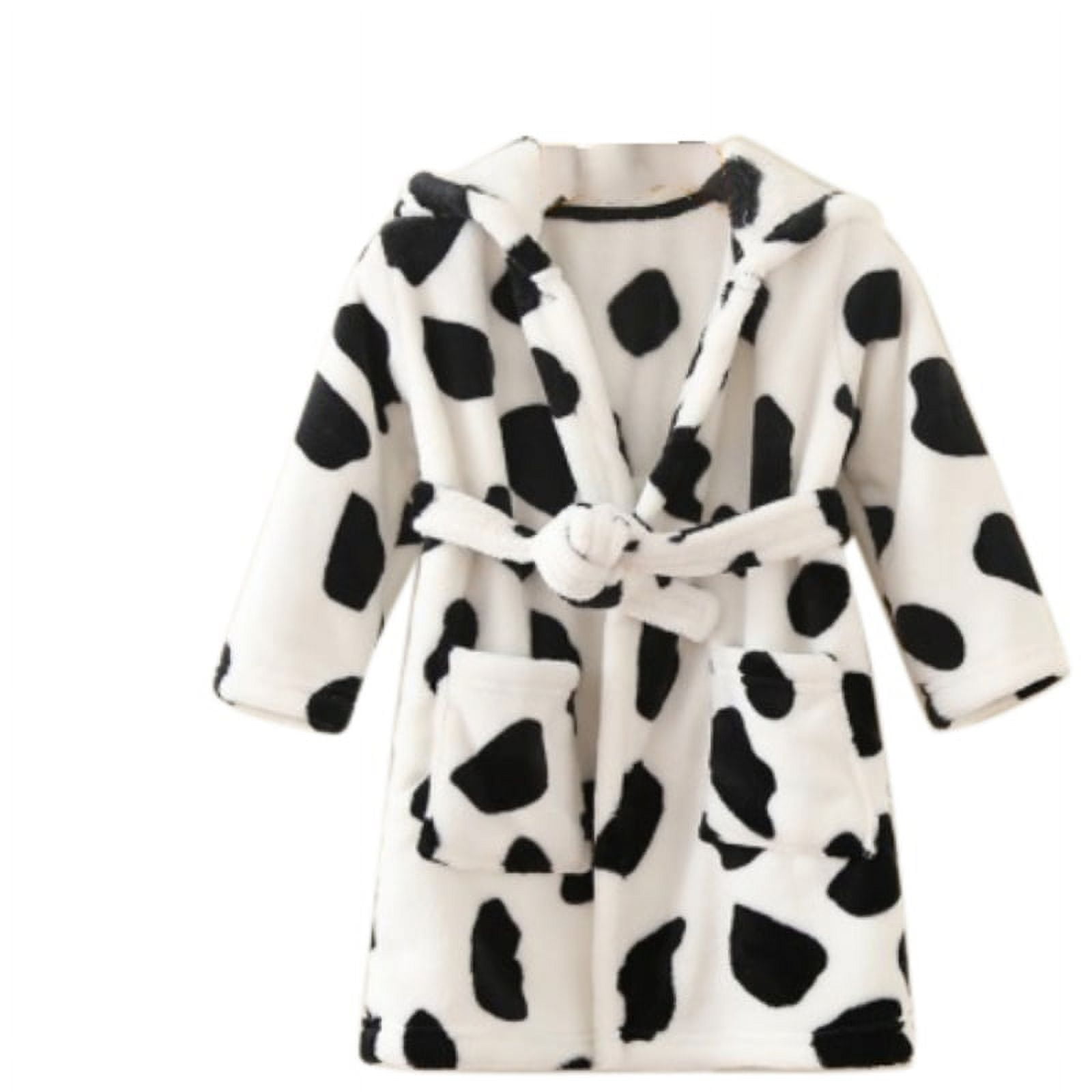 BULLPIANO Unisex Baby Hooded Bathrobe Kids Flannel Pajamas Dressing ...