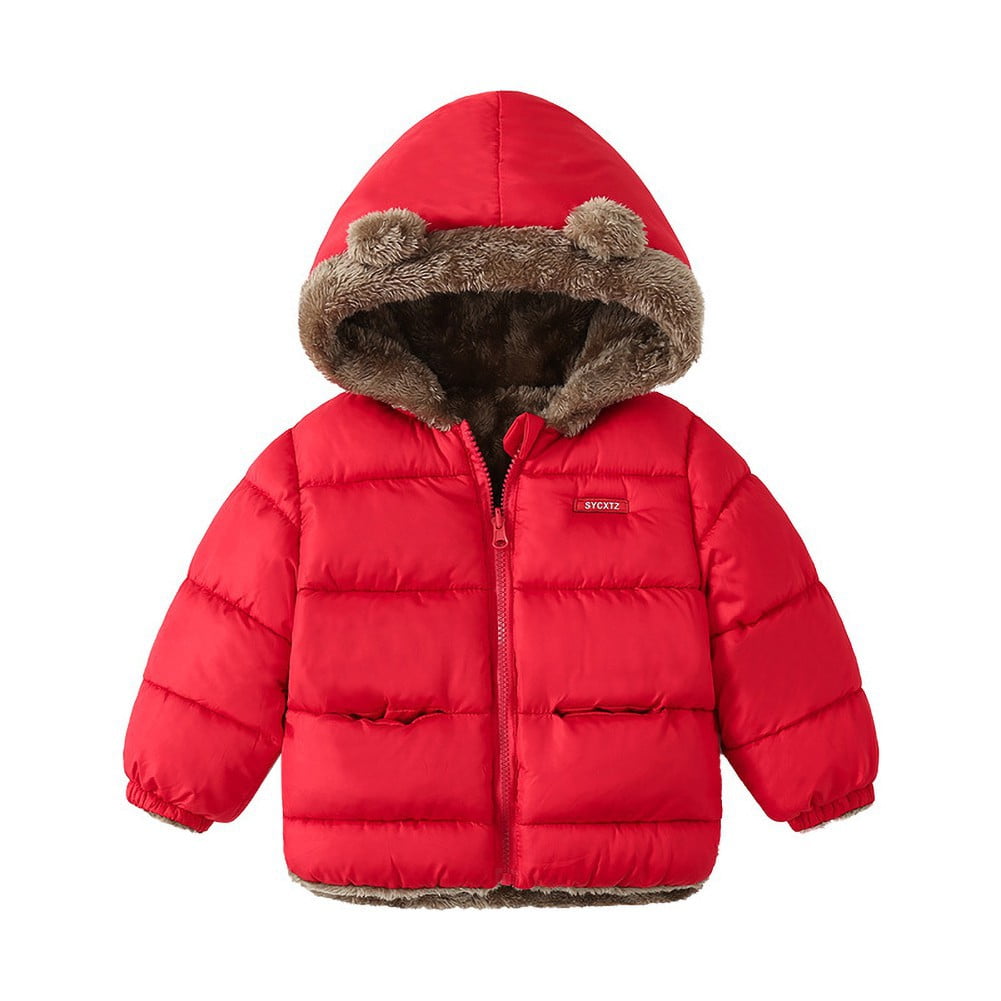 BULLPIANO Infant Baby Winter Coat Bear Hooded Padded Jacket Warm Fleece Snowsuit Warm Outerwear ...