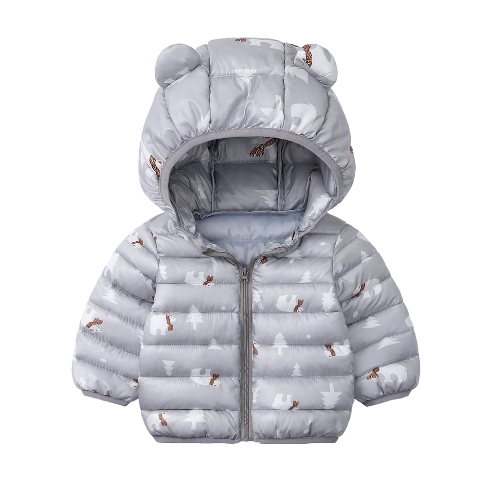 BULLPIANO Winter Down Coats for Toddler Baby Boys Girls Light Puffer Padded Jacket Warm Bear ...