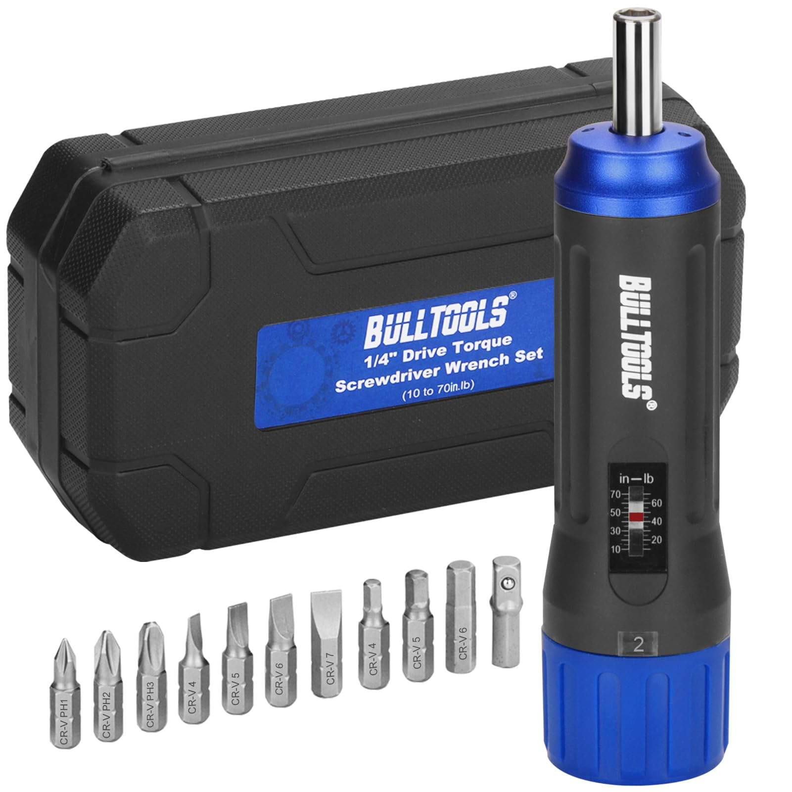 BULLTOOLS Torque Screwdriver Wrench Set, 10 to 70 Inch Pounds Torque ...