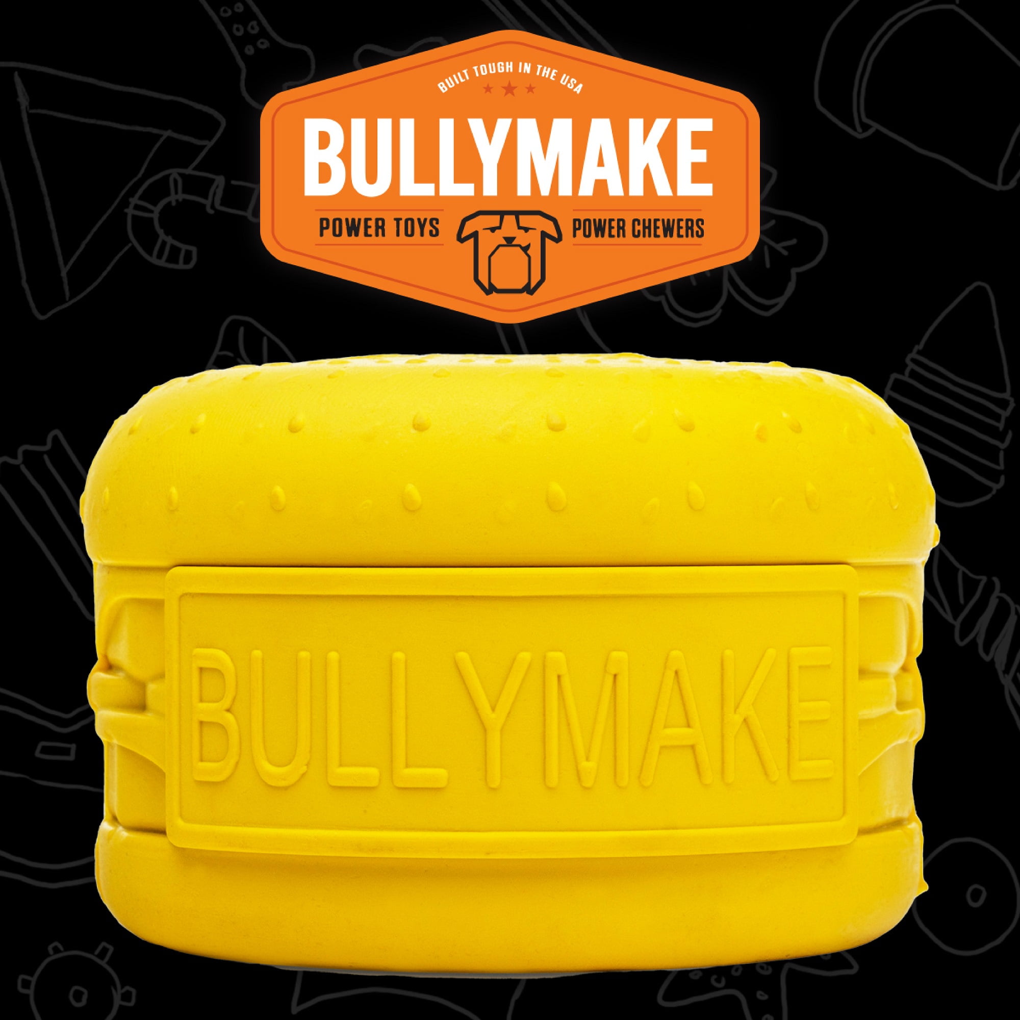 BULLYMAKE Cheeseburger Rubber Chew Toy for Dogs – Rubber Toy for Dogs ...