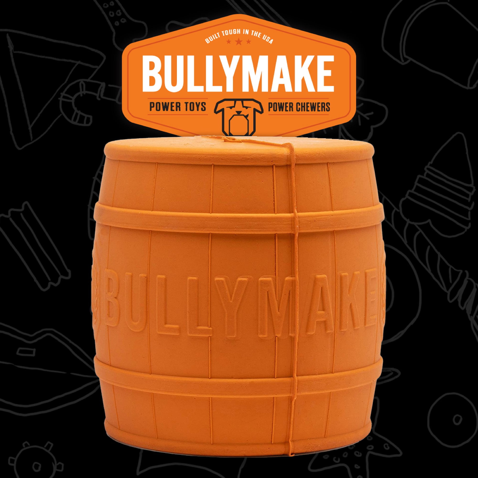 BULLYMAKE Keg Rubber Chew Toy for Dogs – Durable Treat Stuffing Toy ...