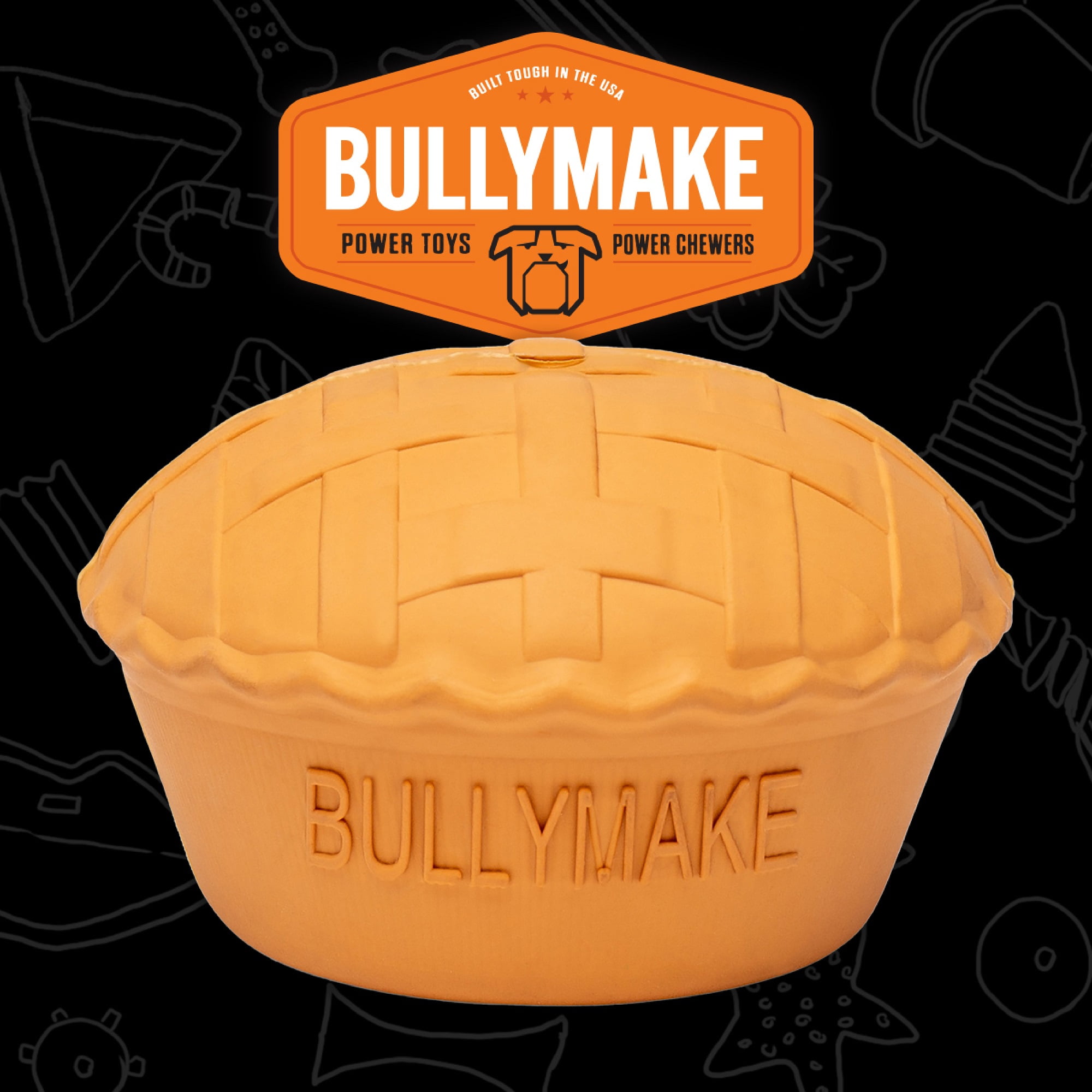 BULLYMAKE Pie Rubber Chew Toy for Dogs – Rubber Toy for Dogs – Durable ...