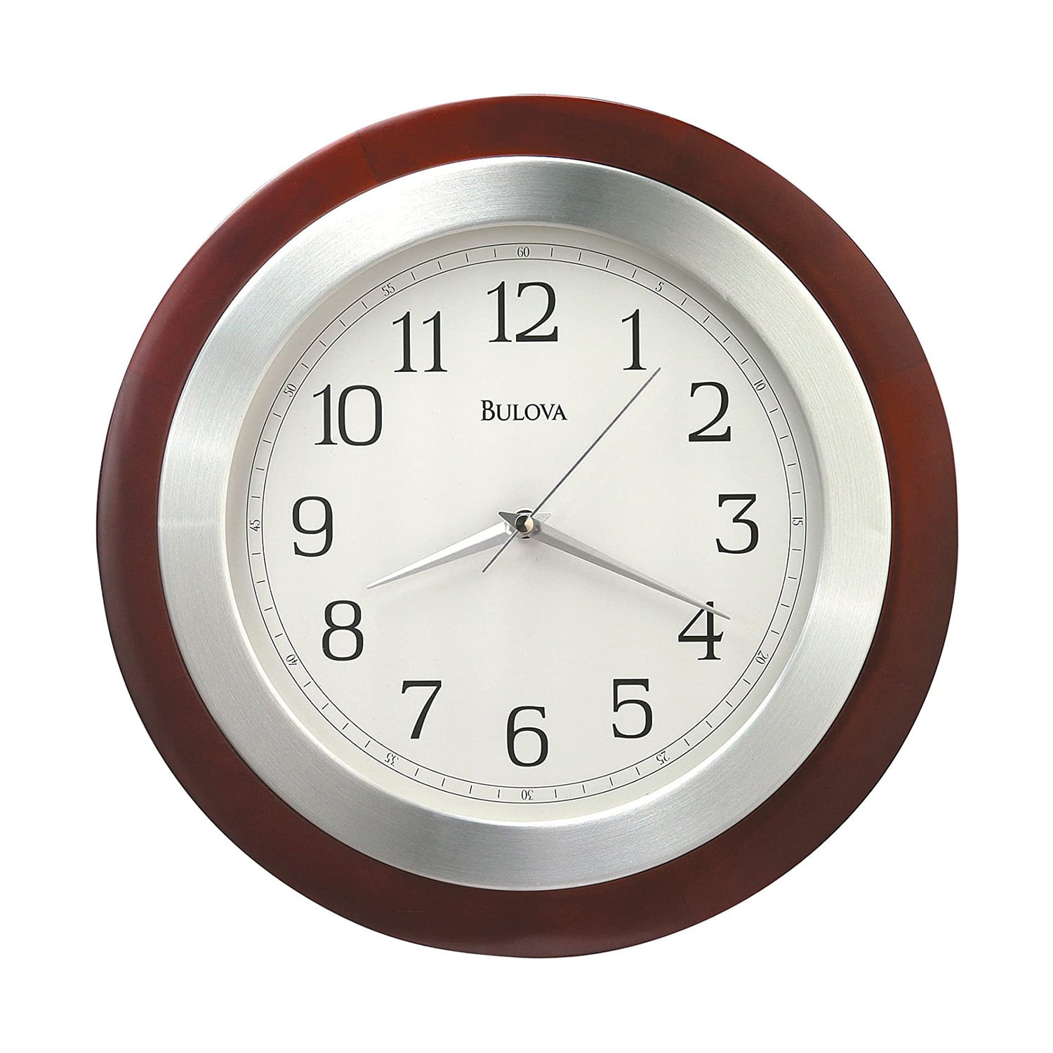 Bulova Clocks C4228 Reedham Solid Wood Arabic Numerals Wall Clock ...