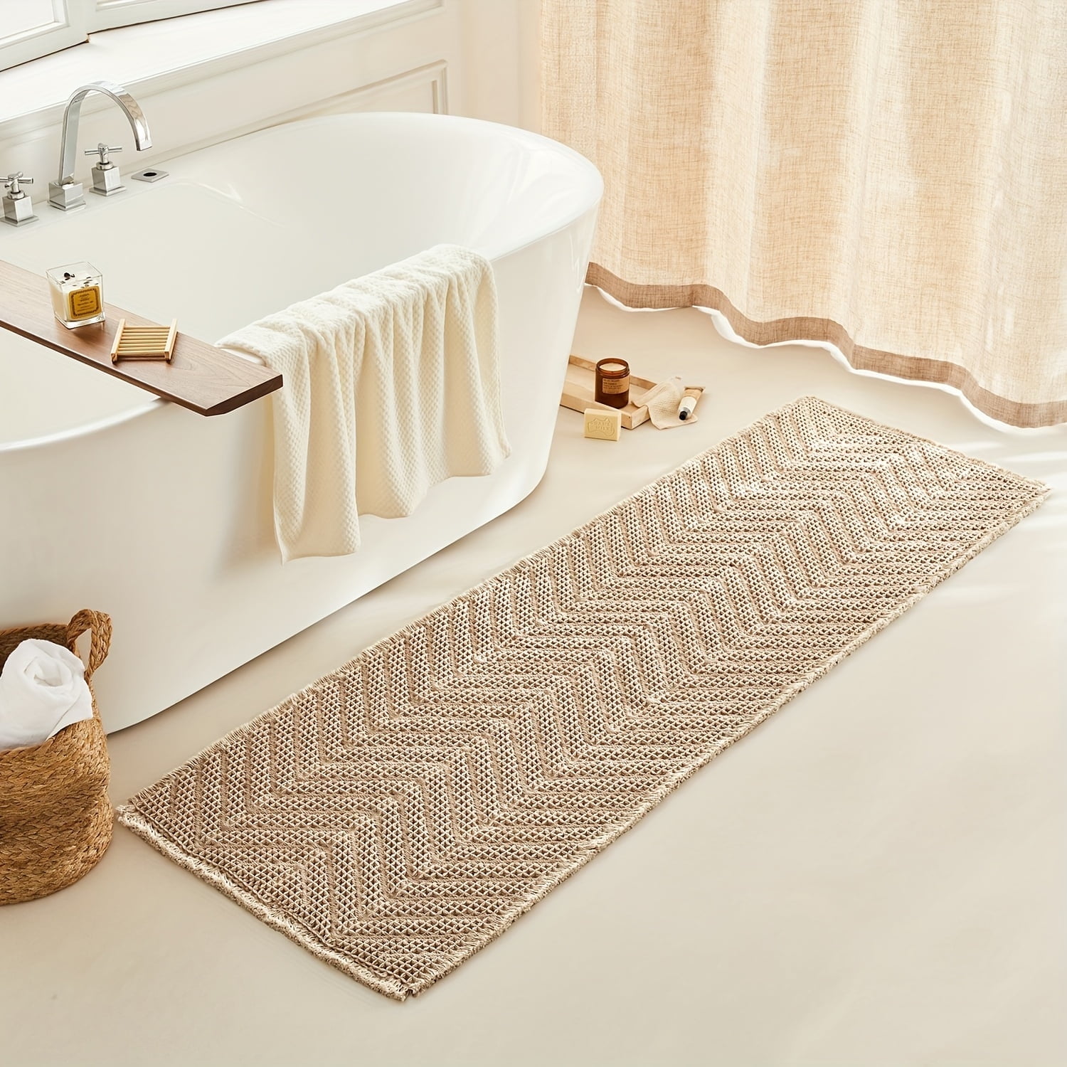 BULULOM Bathroom Runner Rug Super Absorbent Non Slip Long Bath Mat ...