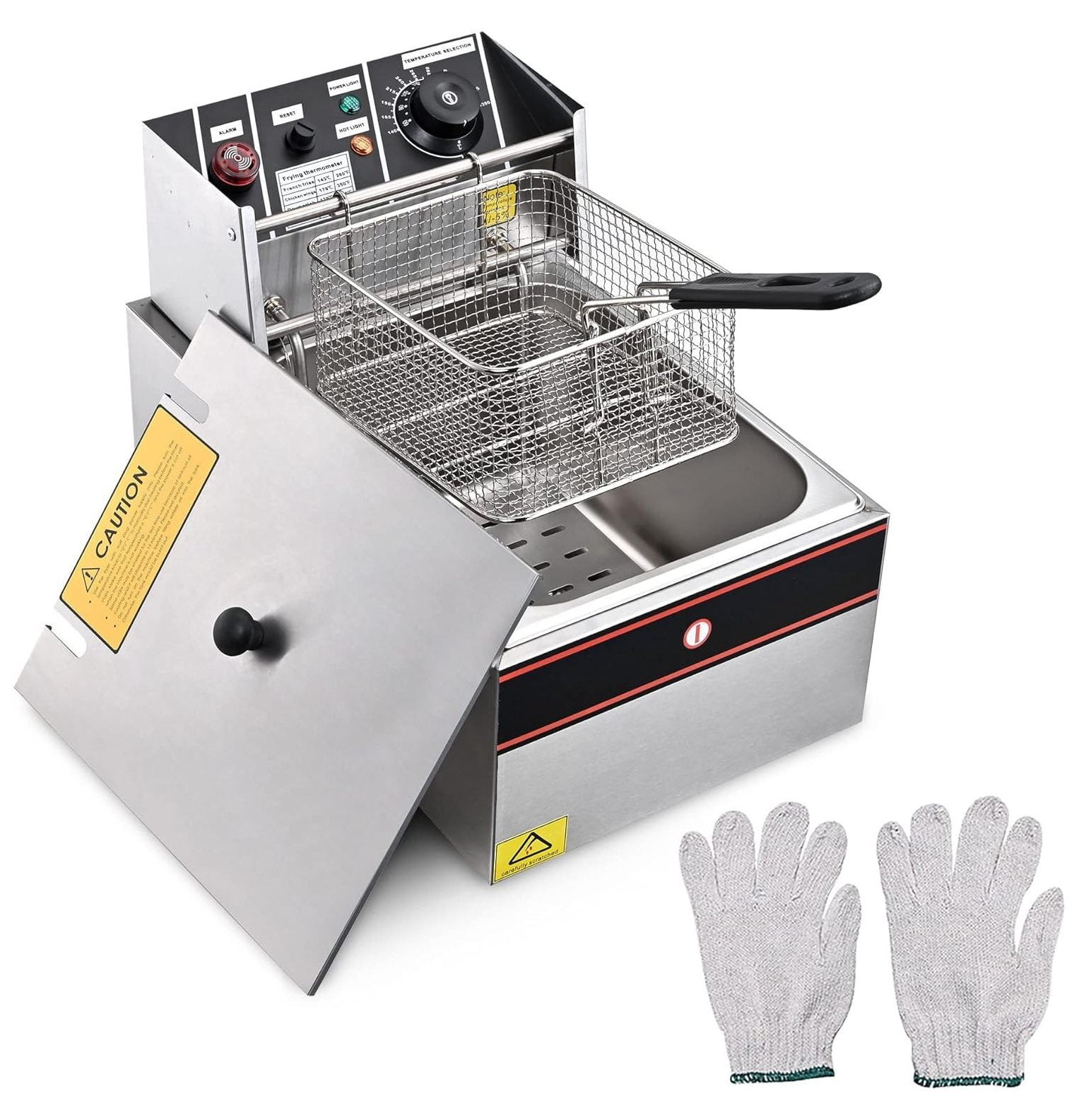 BULYAXIA Electric Deep Fryer with Basket 2500W 12.7 Qt Countertop ...