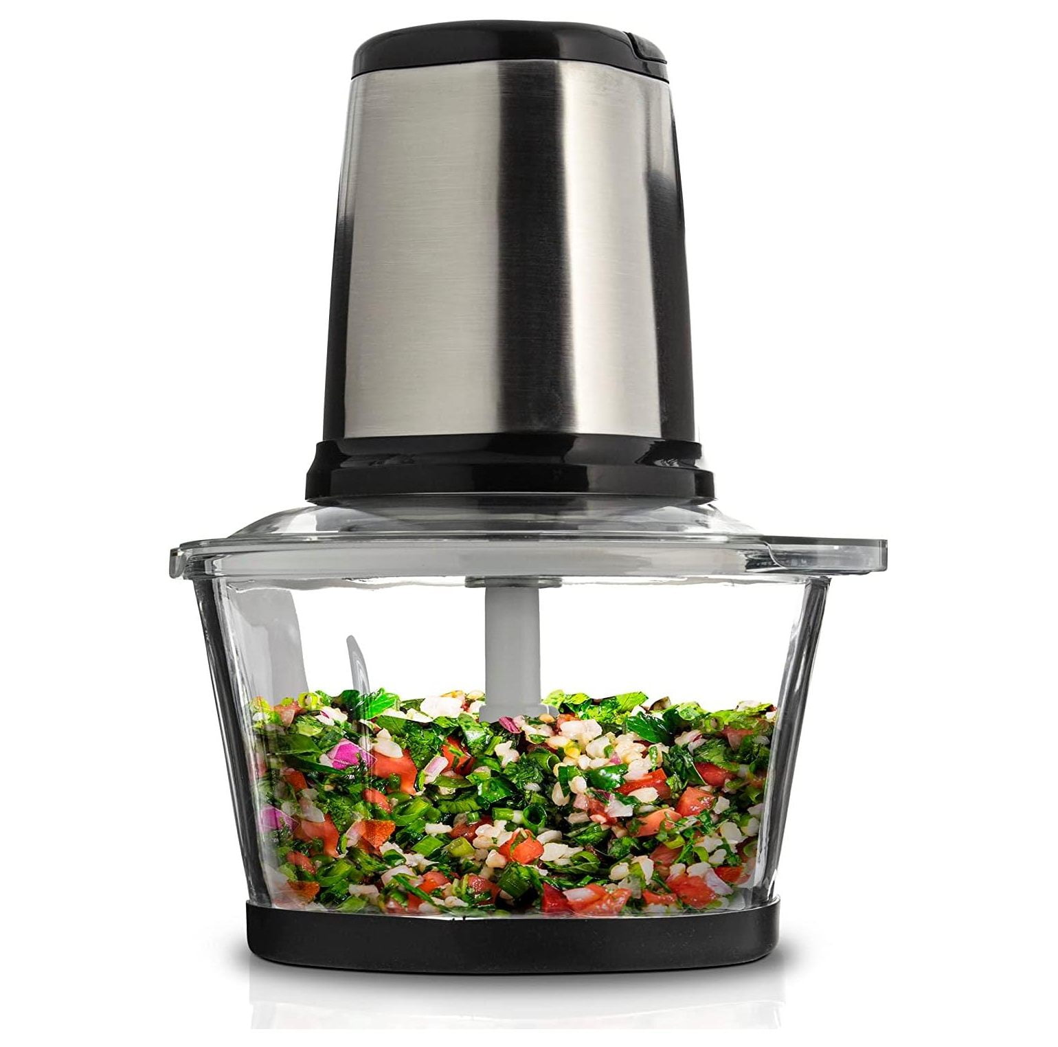 BULYAXIA Food Processors & Vegetable Chopper with Glass Bowl Ground ...