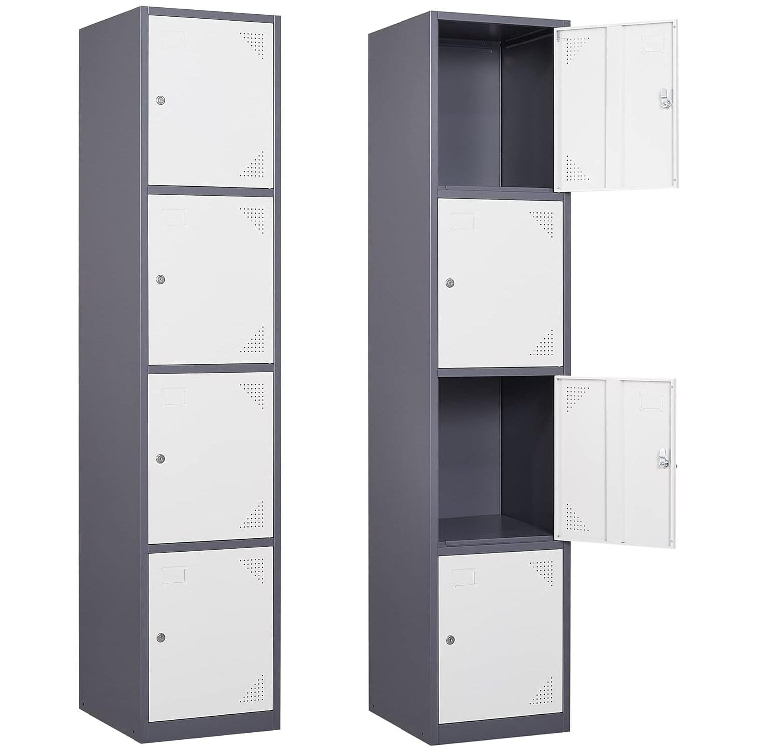 BULYAXIA Metal Lockers for Employees,71" Steel Storage Cabinet with 4 ...