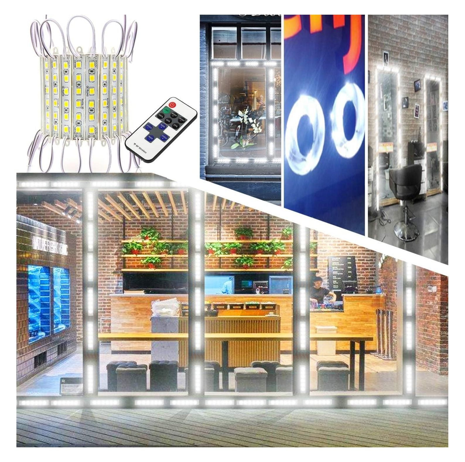 BULYAXIA Upgraded Storefront Lights 40 FT 80 Pieces Store Window LED ...