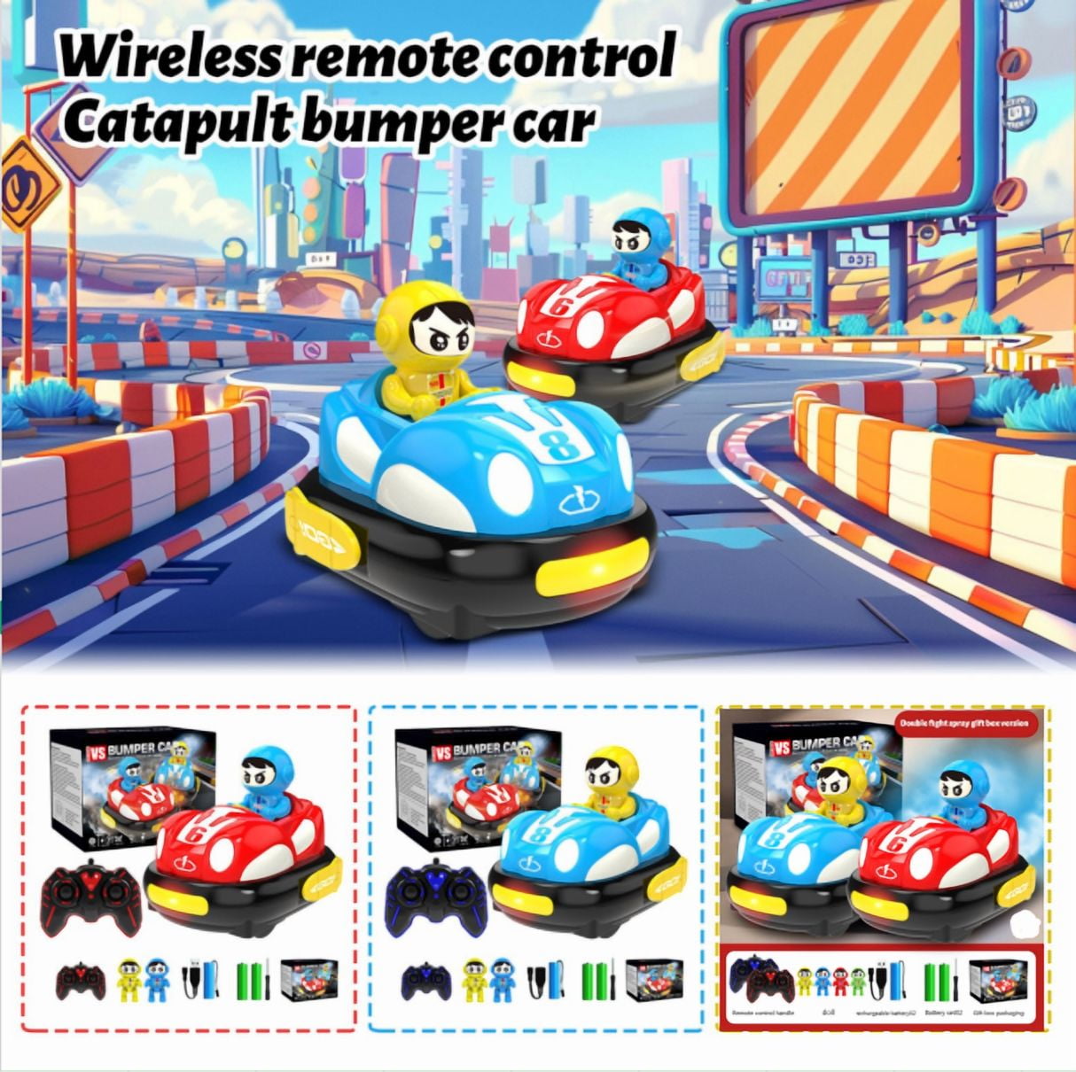 BUMPER CAR Remote Control Car with Light & Music,Bumper Cars Toys, Gift ...