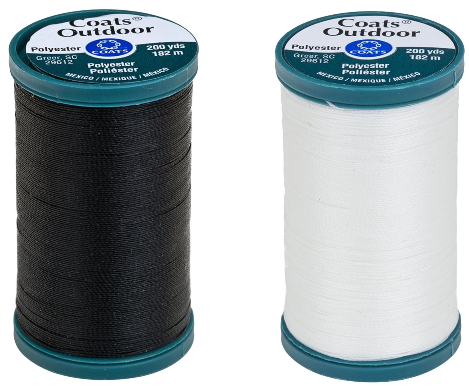 [BUNDLE 2-PACK B/W] - Coats and Clark Outdoor Living Thread - Black and ...