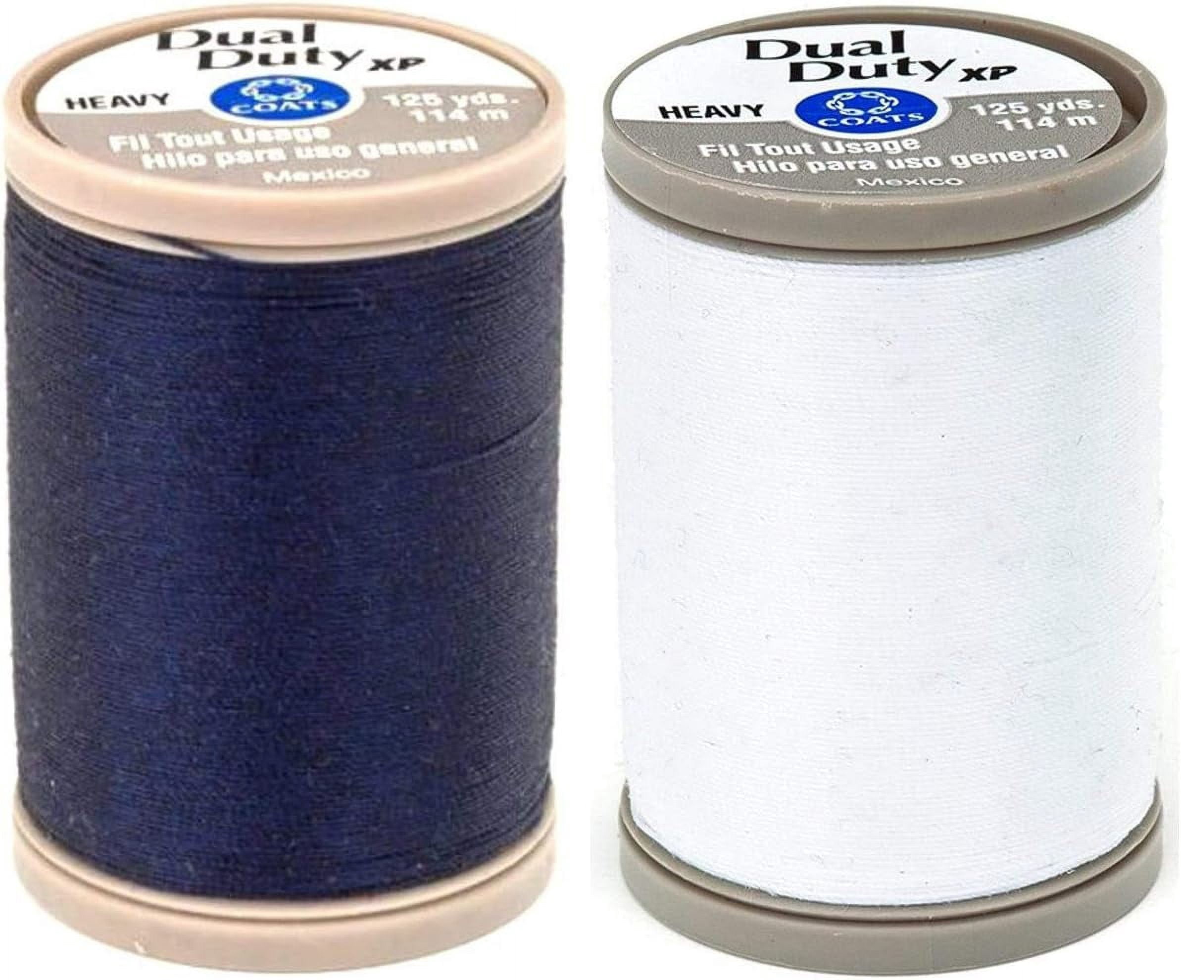 [BUNDLE 2-PACK] - Coats Dual Duty XP Heavy Thread - White s950-0100 and ...