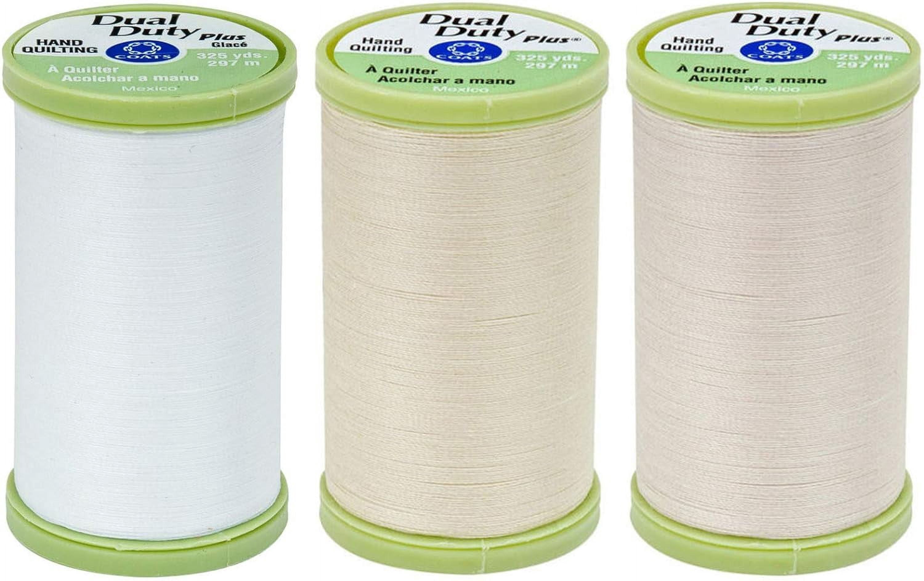 [BUNDLE - 3-PACK W+C+N] Coats Dual Duty Plus Hand Quilting - White ...