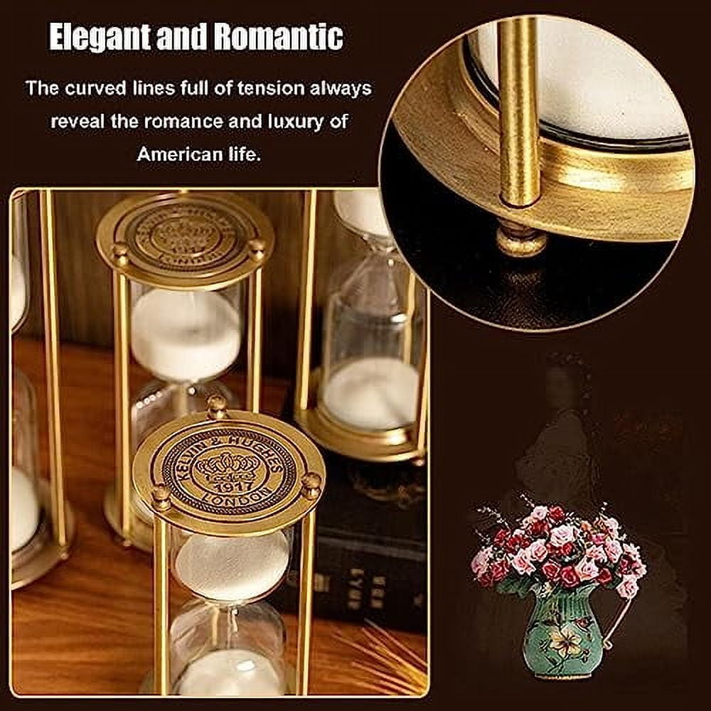 BUNGAA Hourglass, 10/15/30/60 Minute Sand Timer, Decorative Metal Glass ...