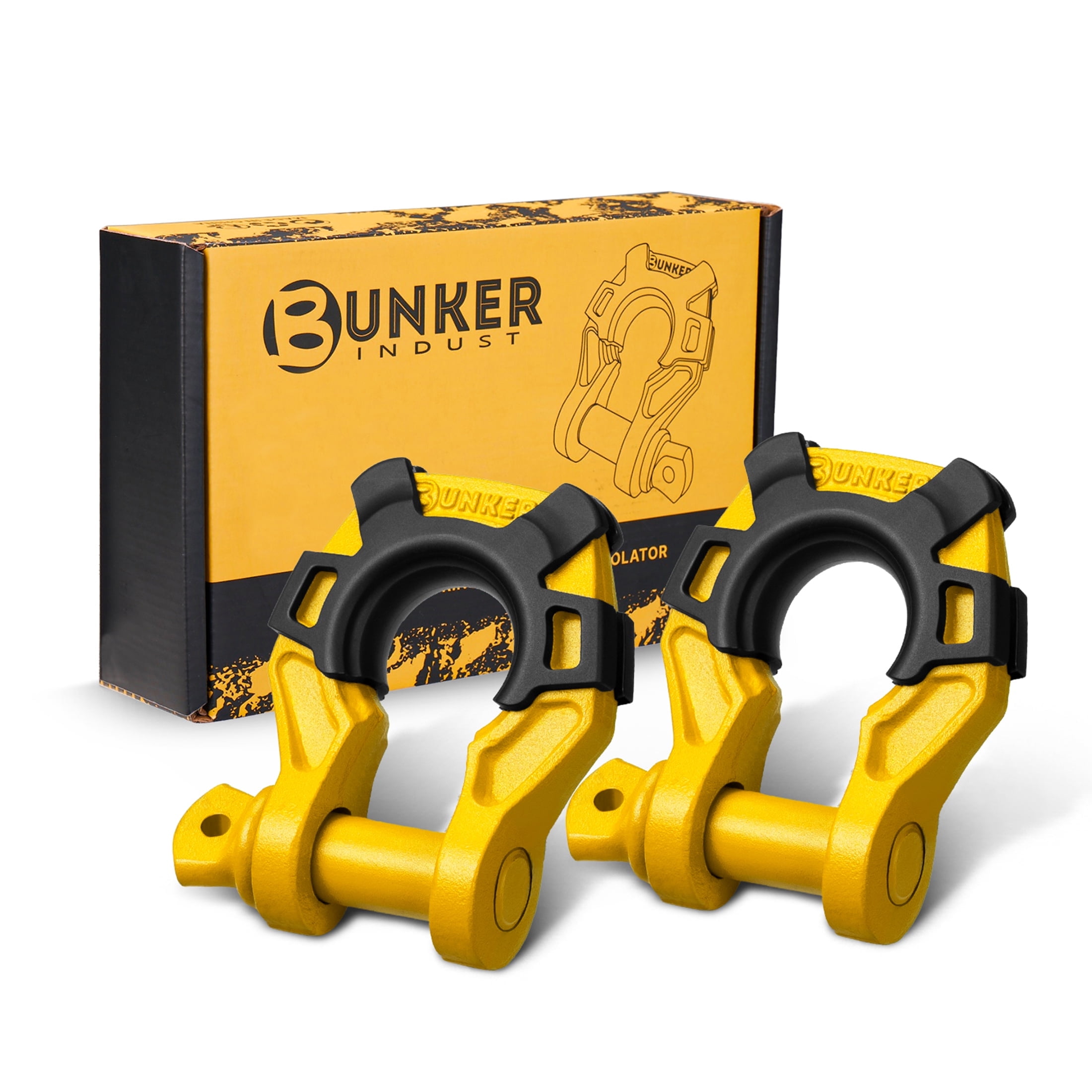 BUNKER INDUST 3/4" D Ring Shackle with 7/8" Pin,Yellow Tow Shackles ...