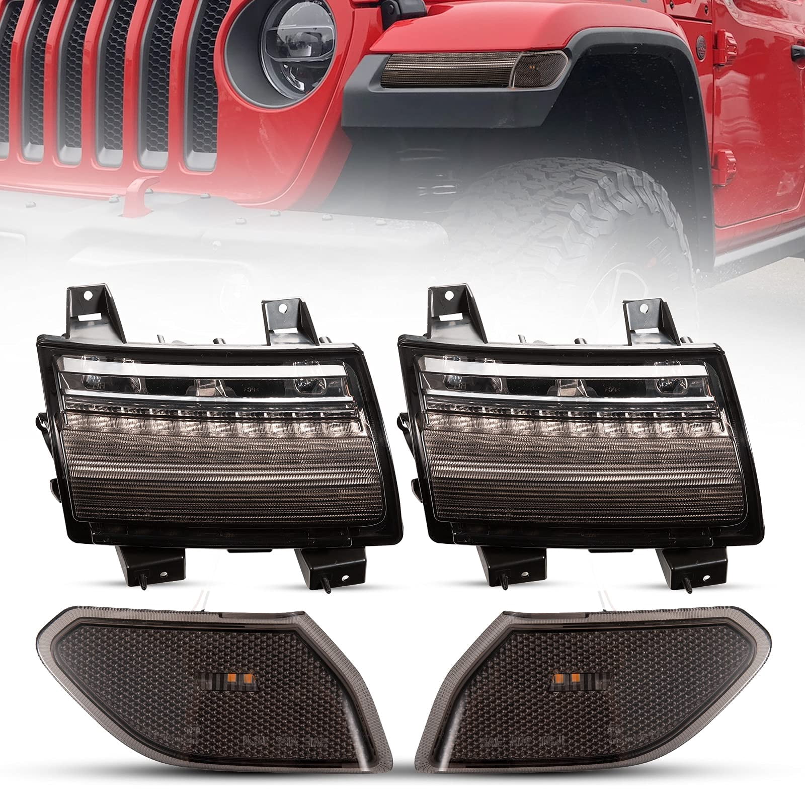 BUNKER INDUST JL IFF17 Fender Light Kit, Sequential Turn Signal with ...