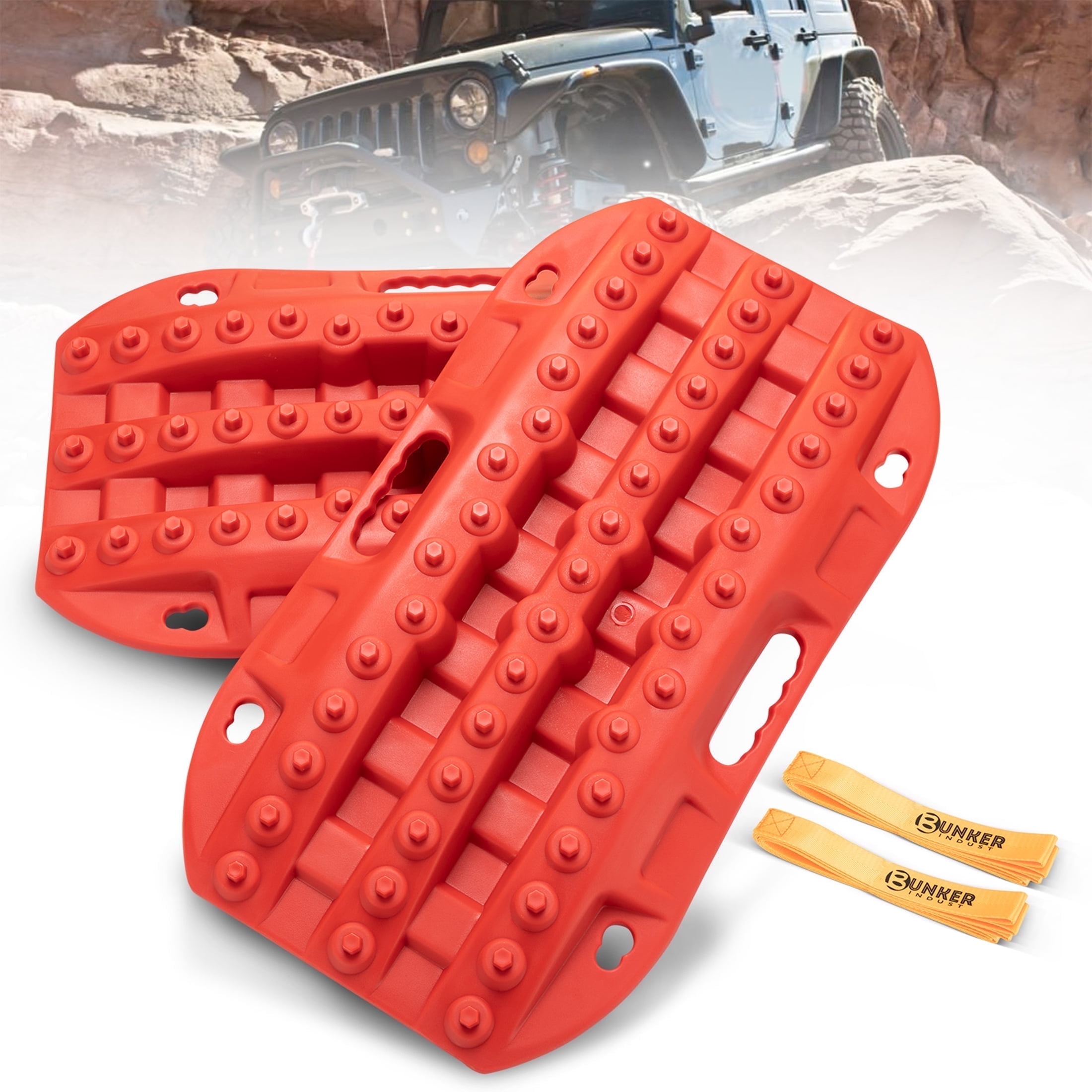 BUNKER INDUST Off Road Traction Boads, 2 Pcs Short Recovery Track ...