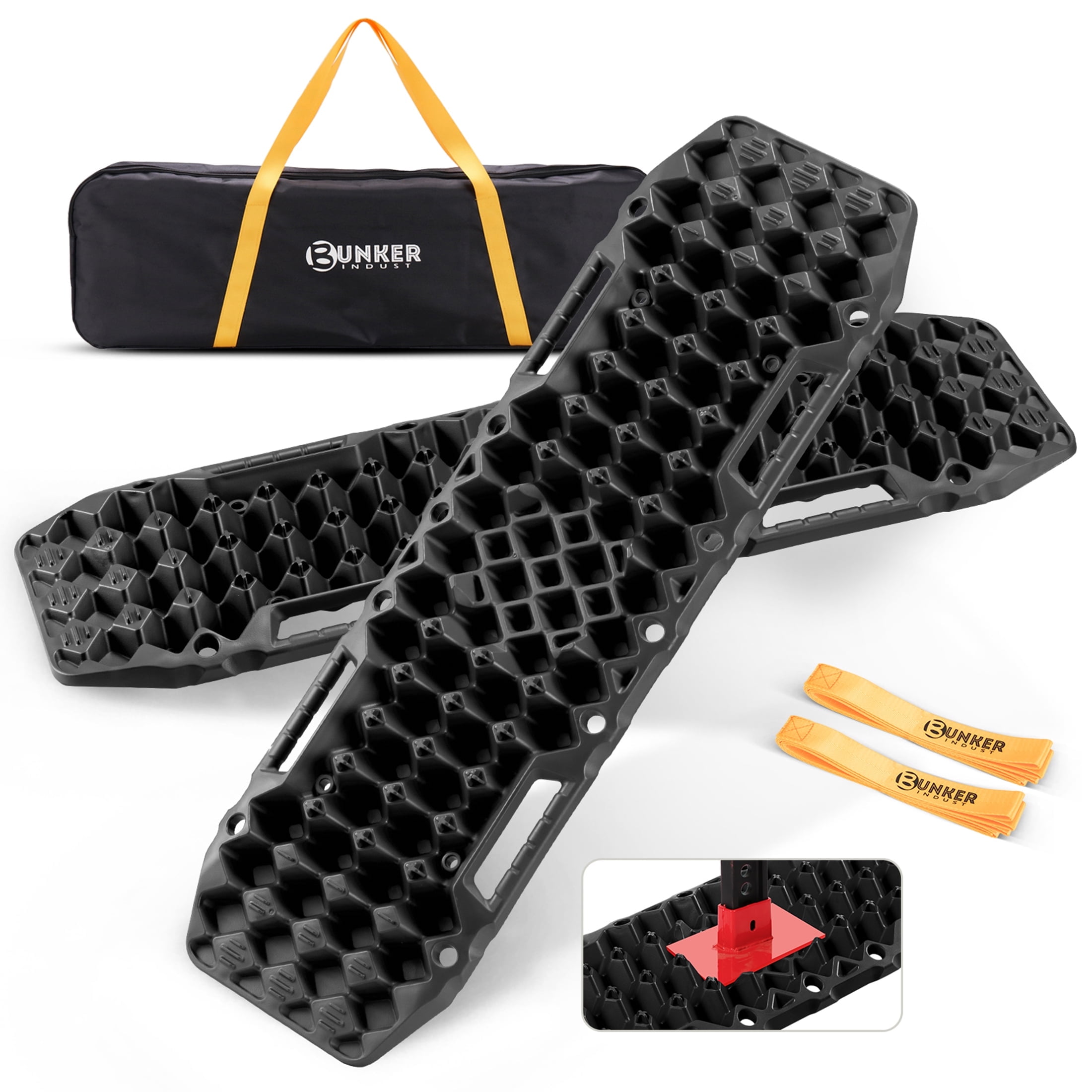 BUNKER INDUST Off-Road Traction Boards with Jack Base,Pair Recovery ...