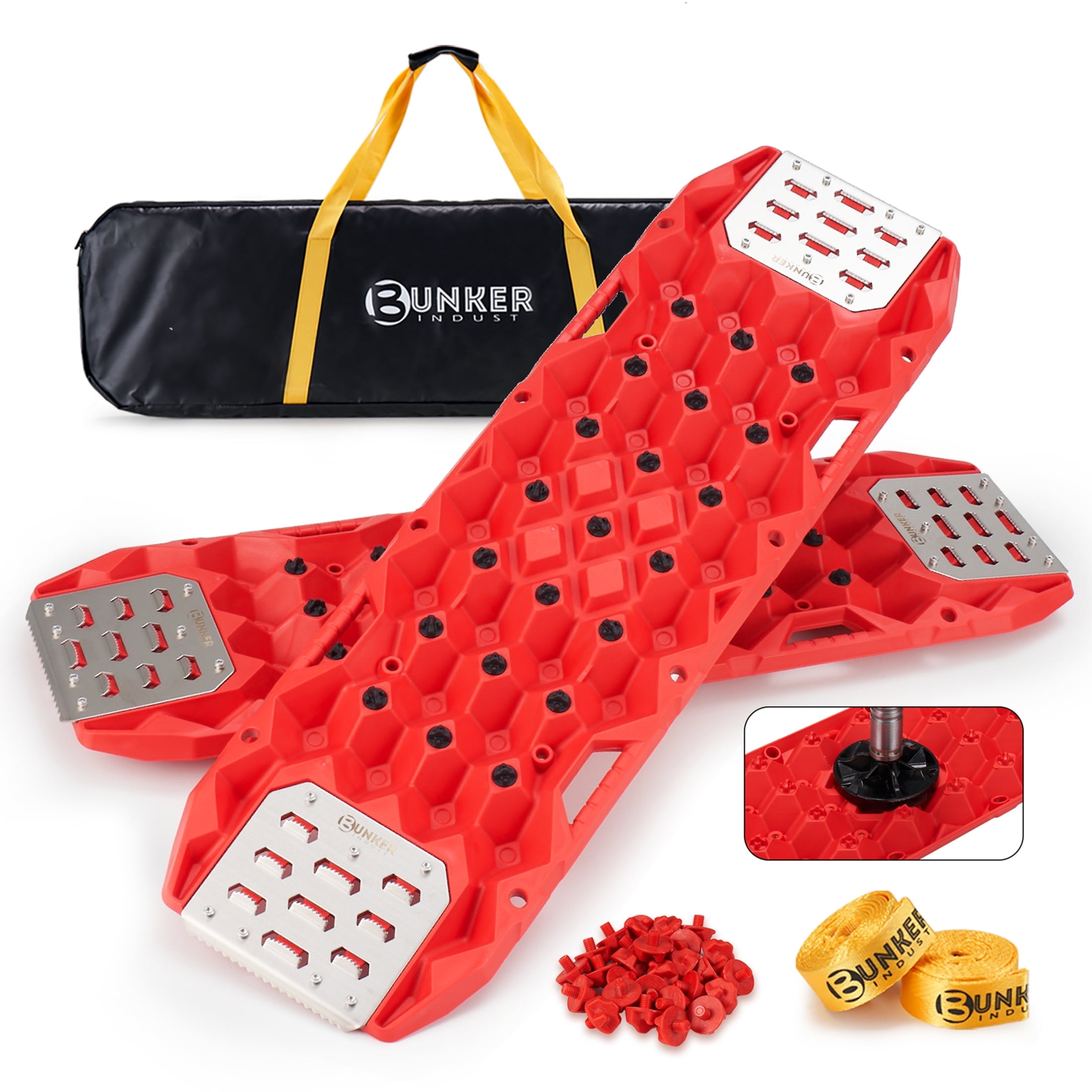 BUNKER INDUST Offroad Traction Boards with Jack Base,Pair 47.24" L x 14 ...