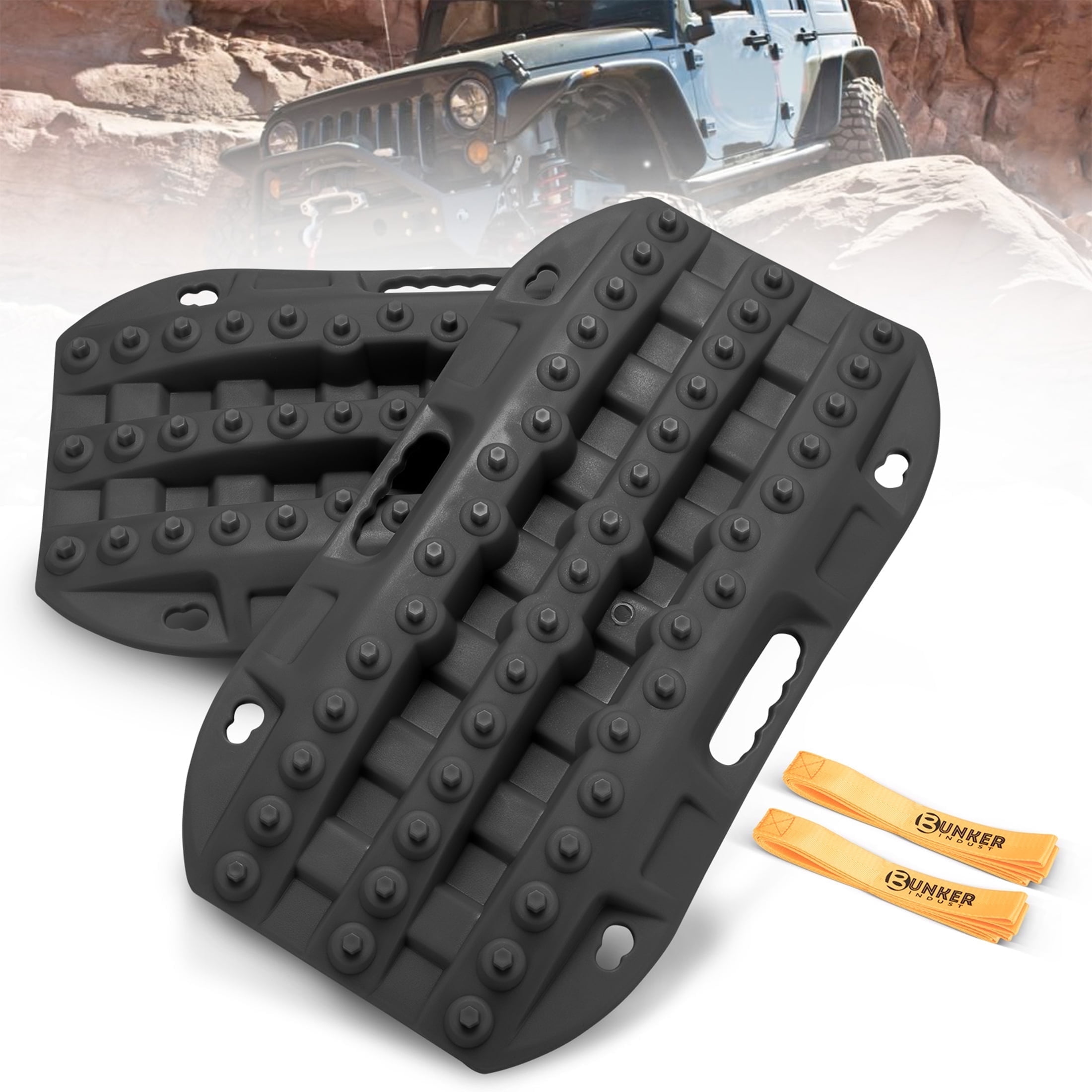 BUNKER INDUST Off Road Traction Boads, 2 Pcs Short Recovery Track ...