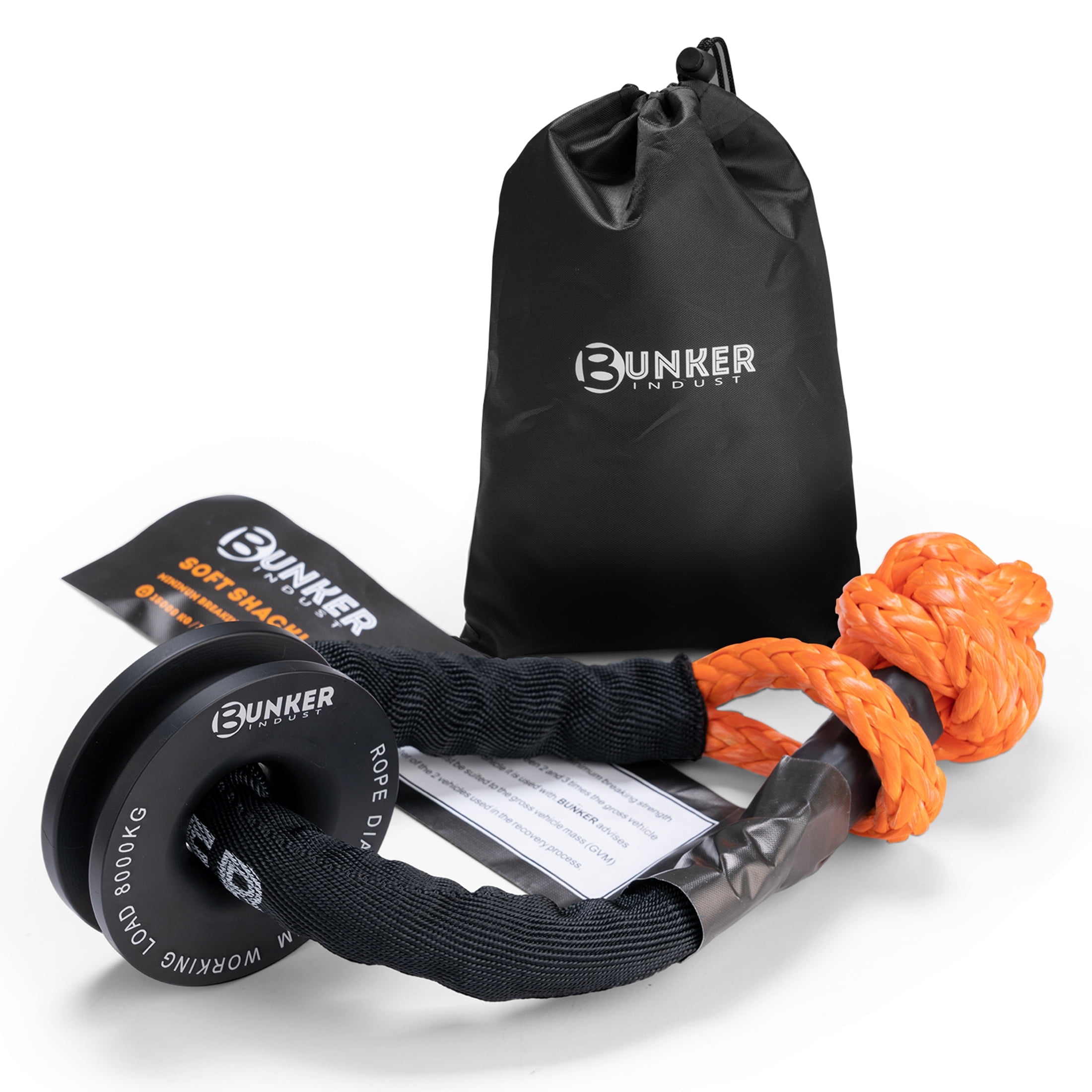 BUNKER INDUST Synthetic Soft Shackle with Winch Ring,Recovery Ring ...