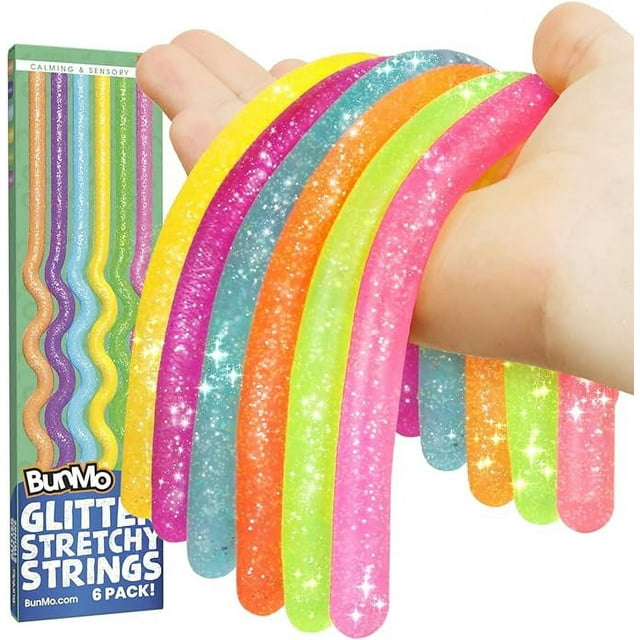BUNMO Glitter Stretchy Strings 6pk | Perfect Sensory Toys for Anxiety ...