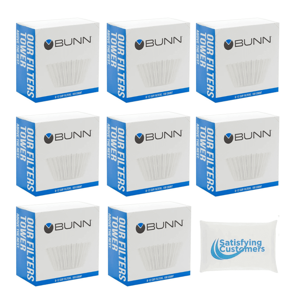 BUNN Coffee Filters 8-12 Cup, Flat Bottom Paper Basket Filters, 800 ...