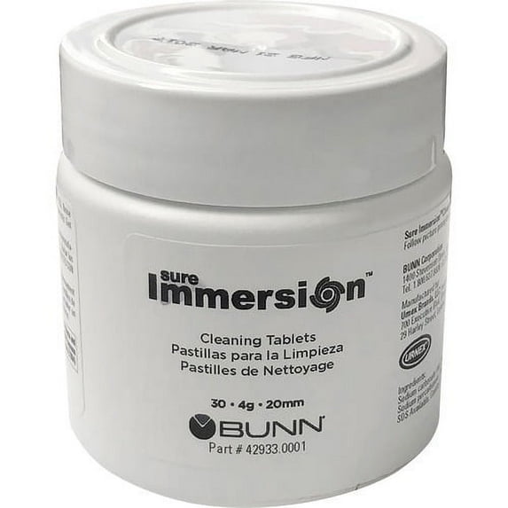BUNN Sure Immersion Coffee Brewer Cleaner Tablets - 30/Jar - Assorted ...