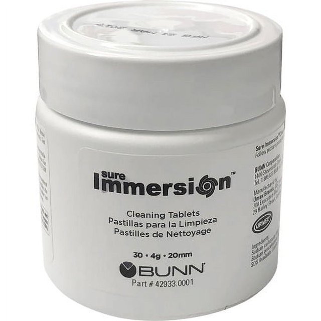 BUNN Sure Immersion Coffee Brewer Cleaner Tablets - 30/Jar - Assorted ...