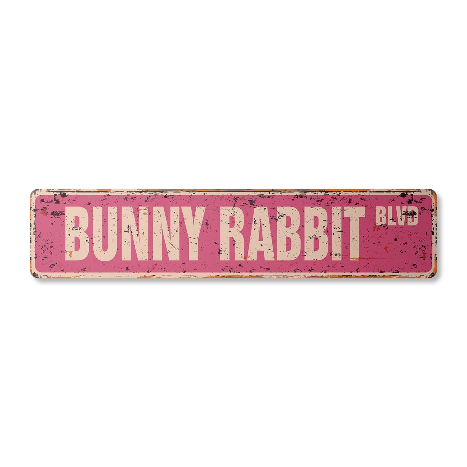BUNNY RABBIT Vintage Aluminum Street Sign easter white lover cage hare ...