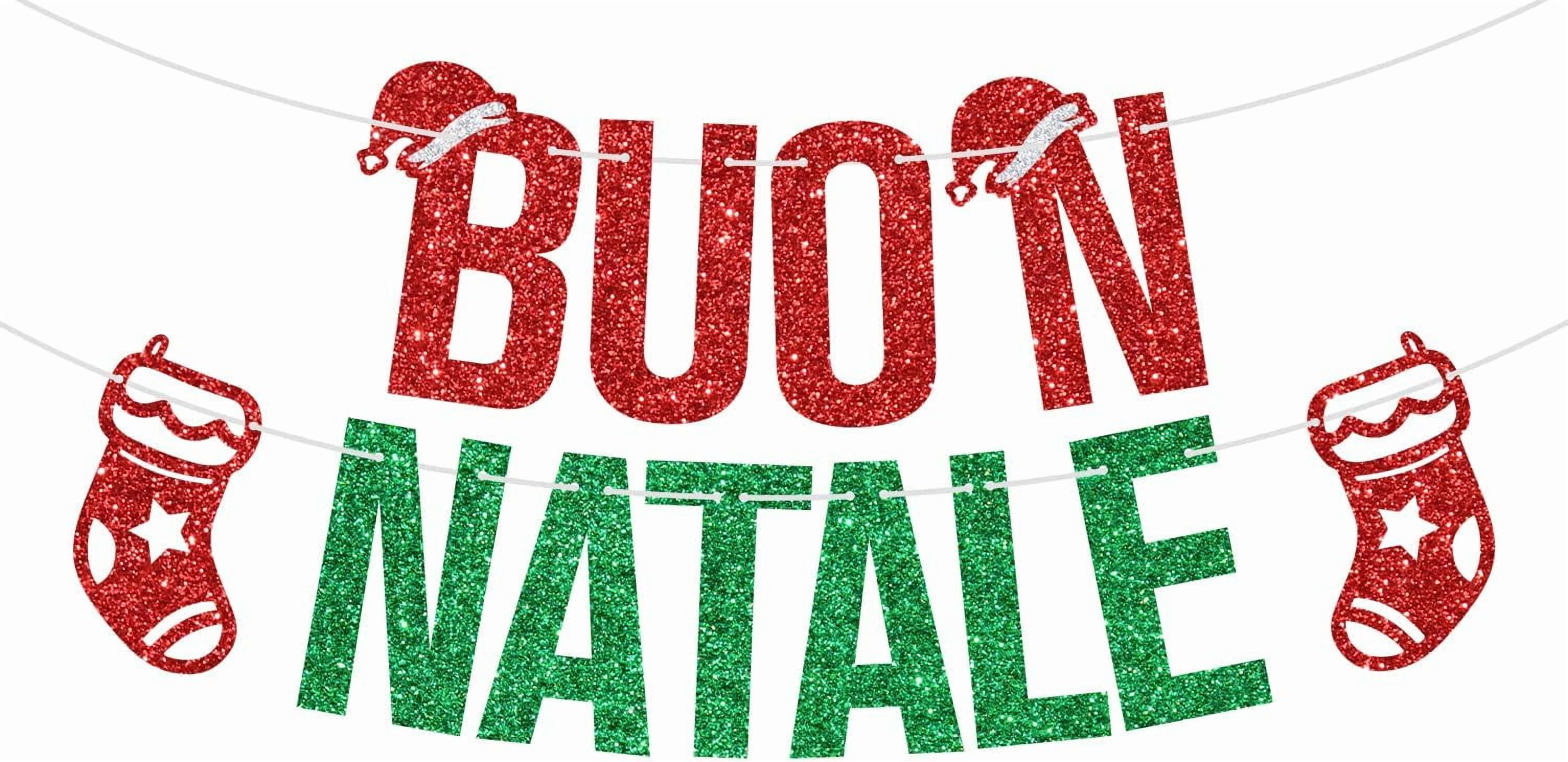 BUON Natale Banner, Italian Christmas Hanging Decorations, Merry ...