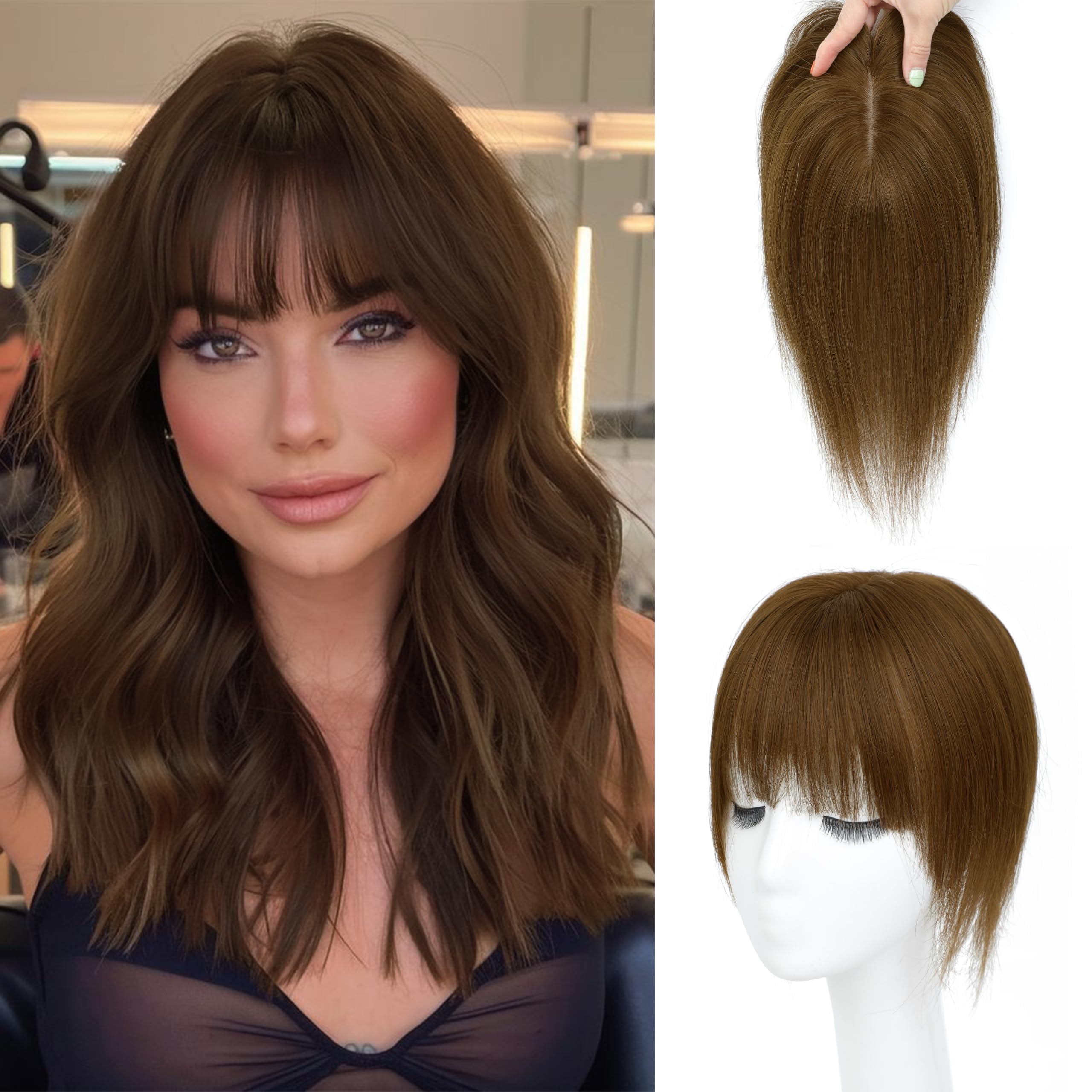 BUPPLER Hair Toppers for Women Real Human Hair-U Shape Toppers Hair ...