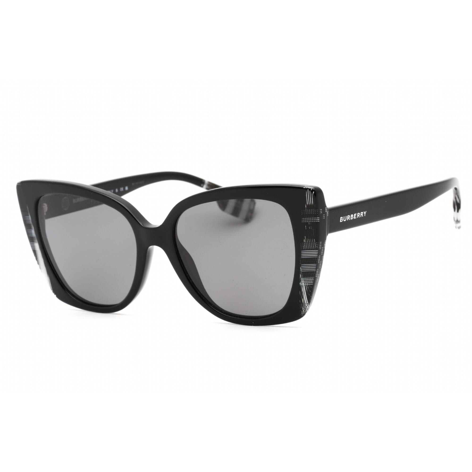 BURBERRY BE4393 405181 Meryl Black White Grey Polarized 54 Women's ...