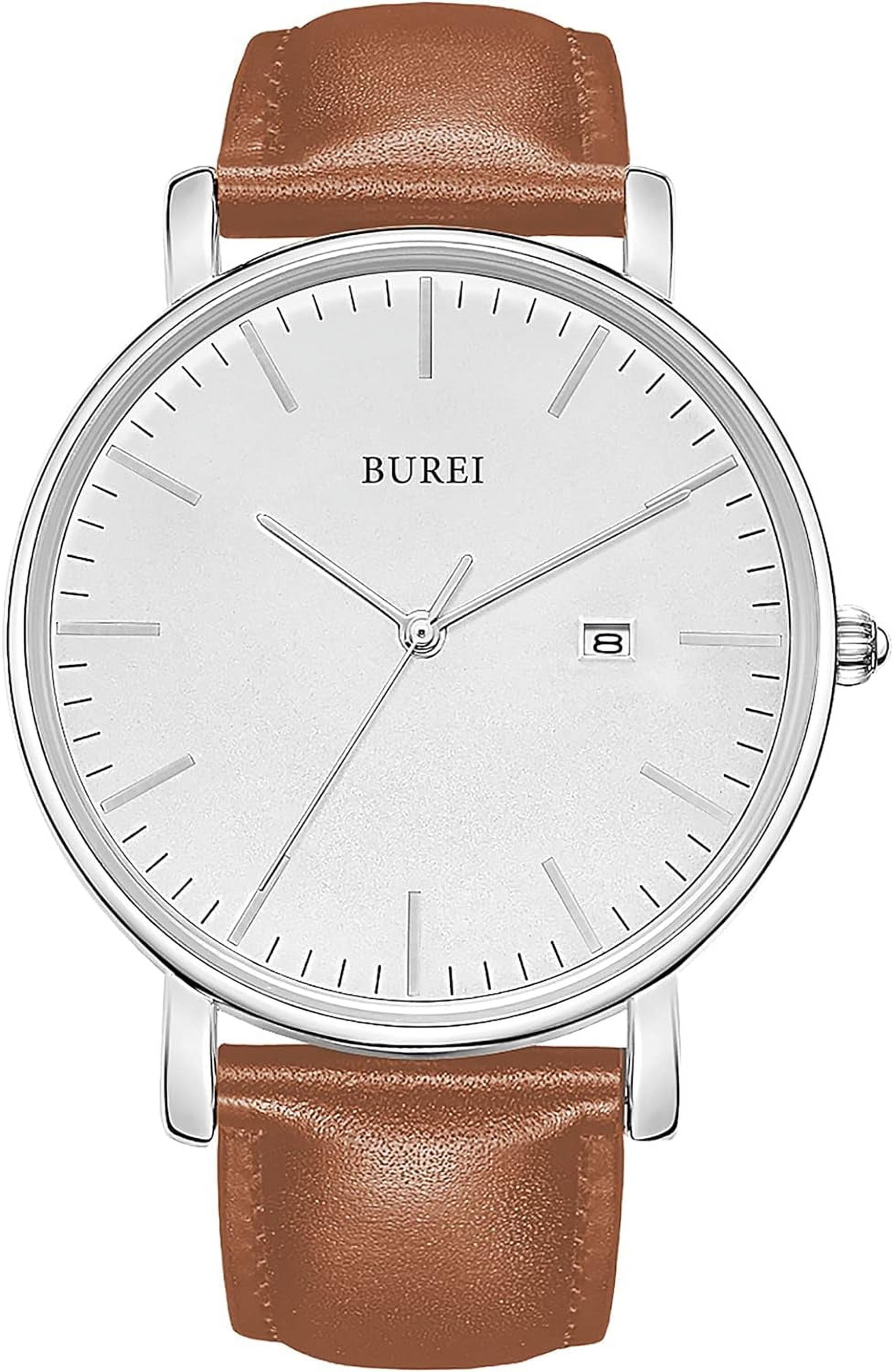 BUREI Men's Wrist Watches,Minimalist Analog Quartz Watches for Men with ...