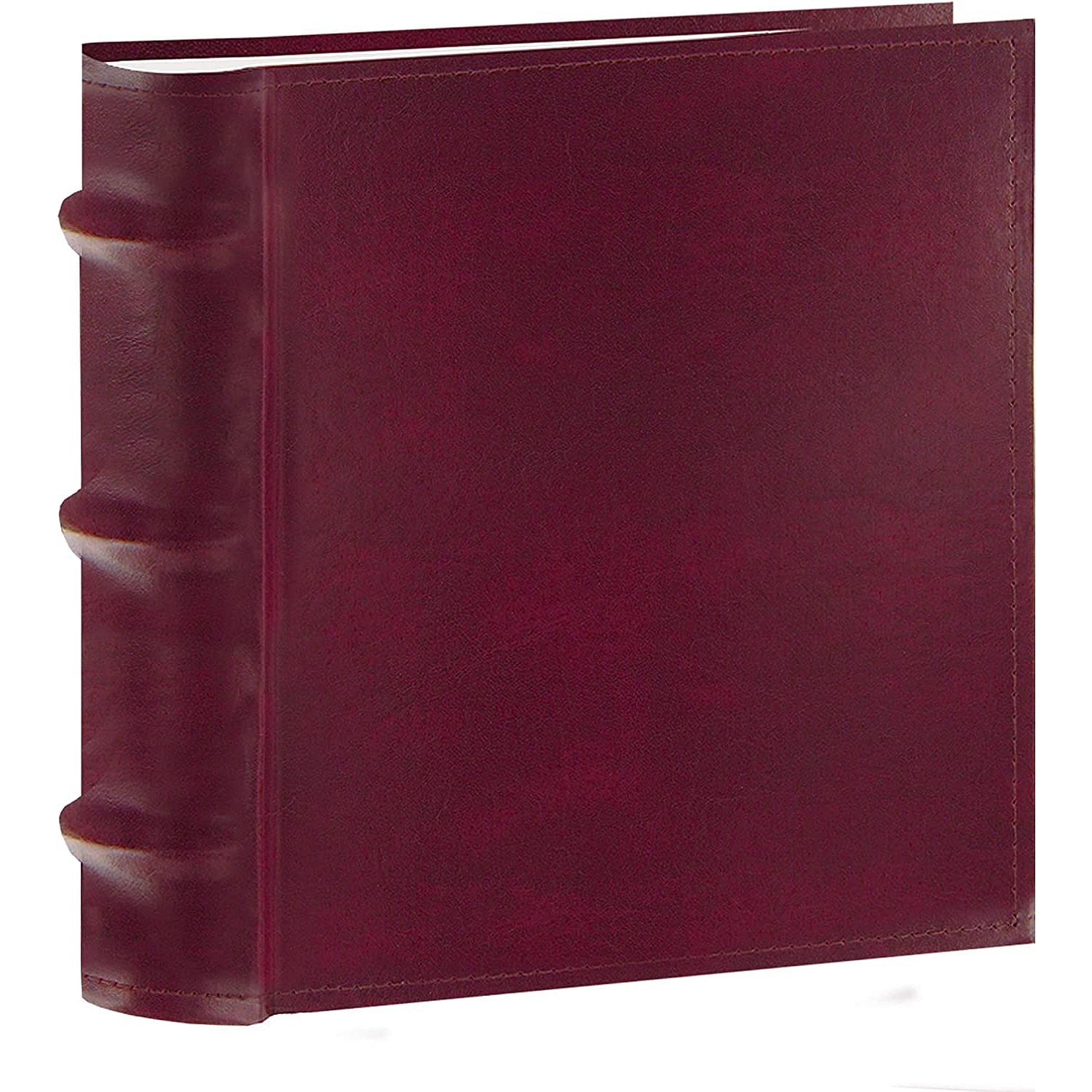 BURGUNDY Leather 100 capacity 1-UP pocket album with memo - 4x6 ...