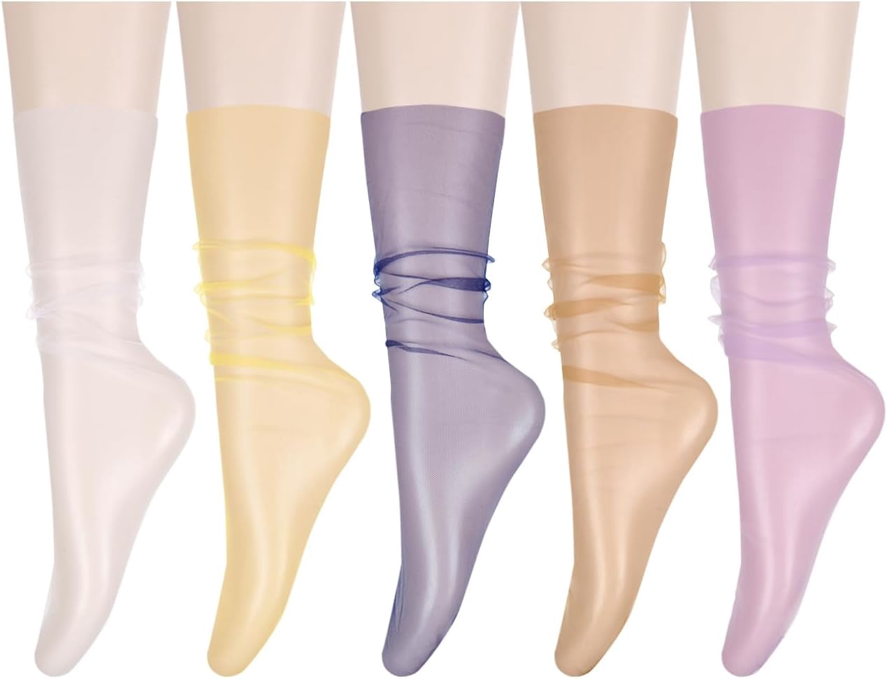 BURIBURI Benefeet Sheer Mesh Womens Girls Slouch Socks - See Through ...