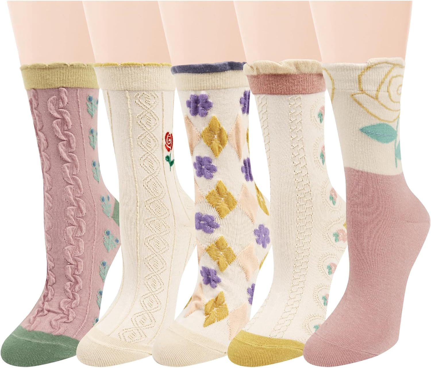 BURIBURI Funny Socks for Women Girls Novelty Crazy Design Patterned ...