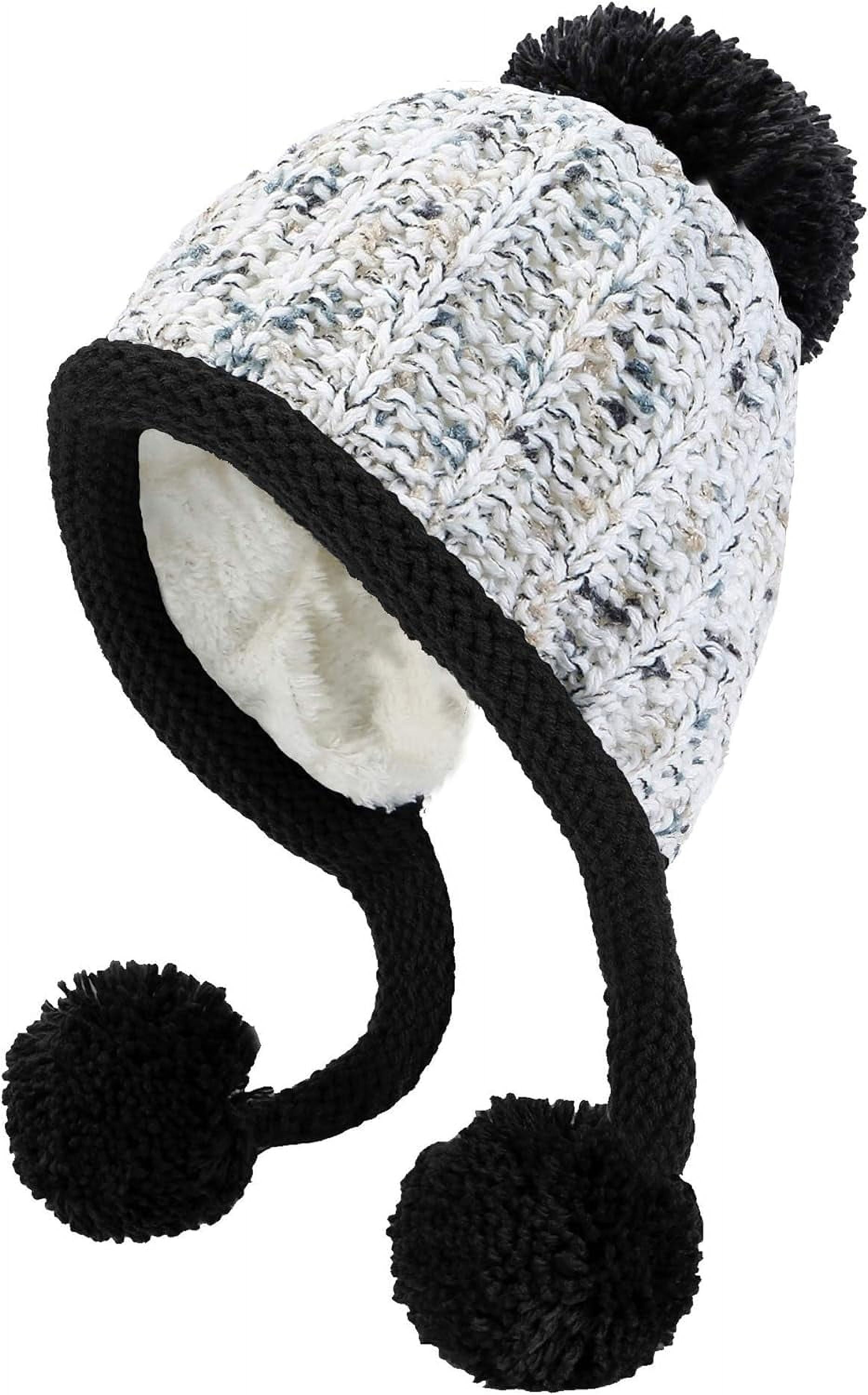 BURIBURI Women Winter Peruvian Cover Ears Beanie Hat Ear Flaps Sherpa ...
